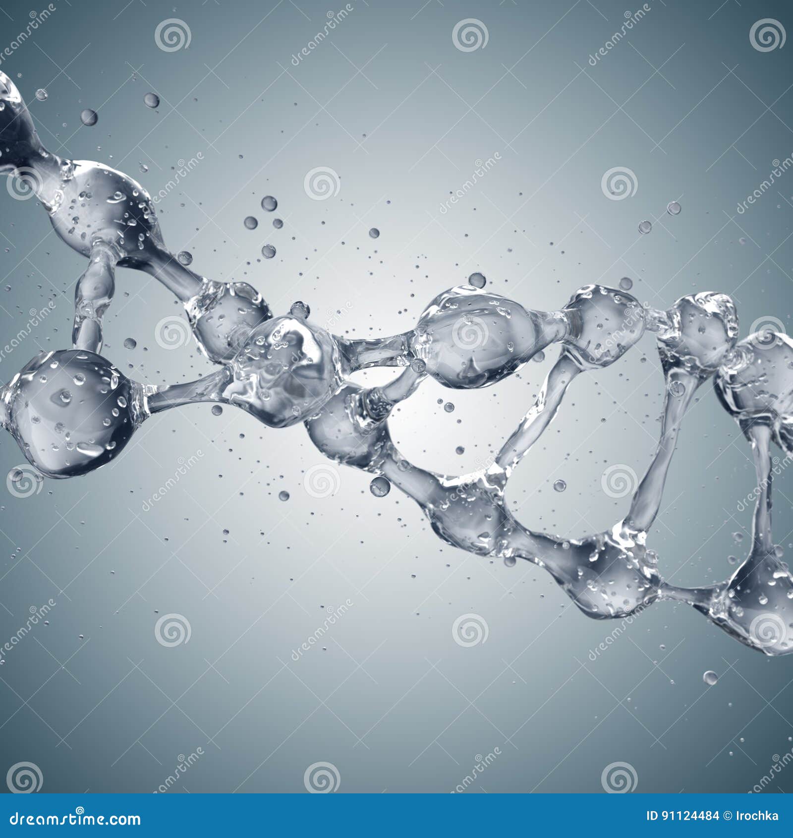 3d Illustration of DNA Molecule Model from Water. Stock Photo - Image ...