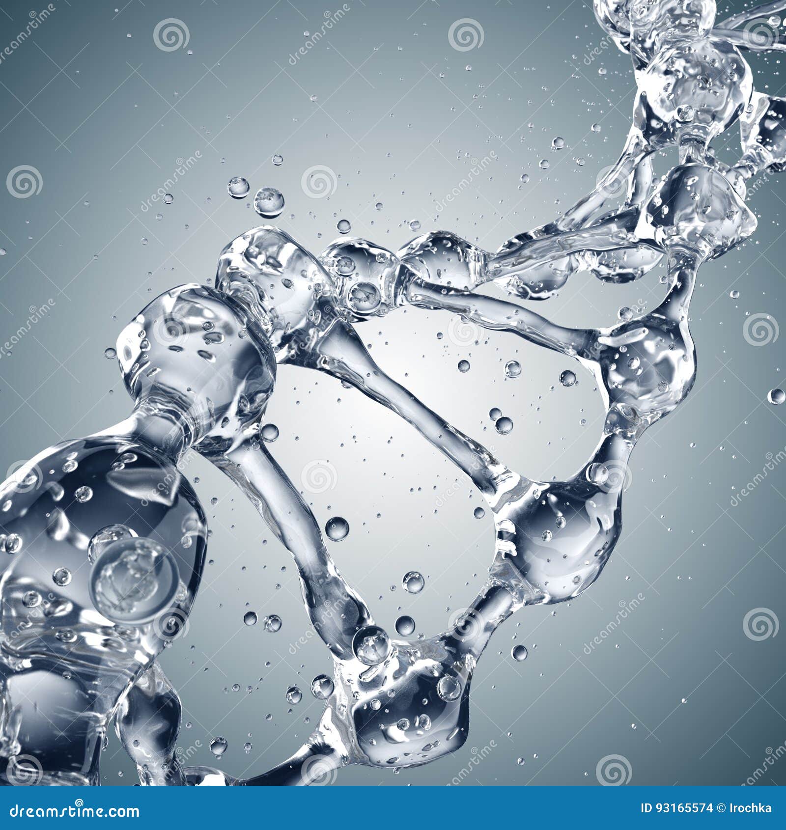 3d Illustration of DNA Molecule Model from Water. Stock Illustration ...