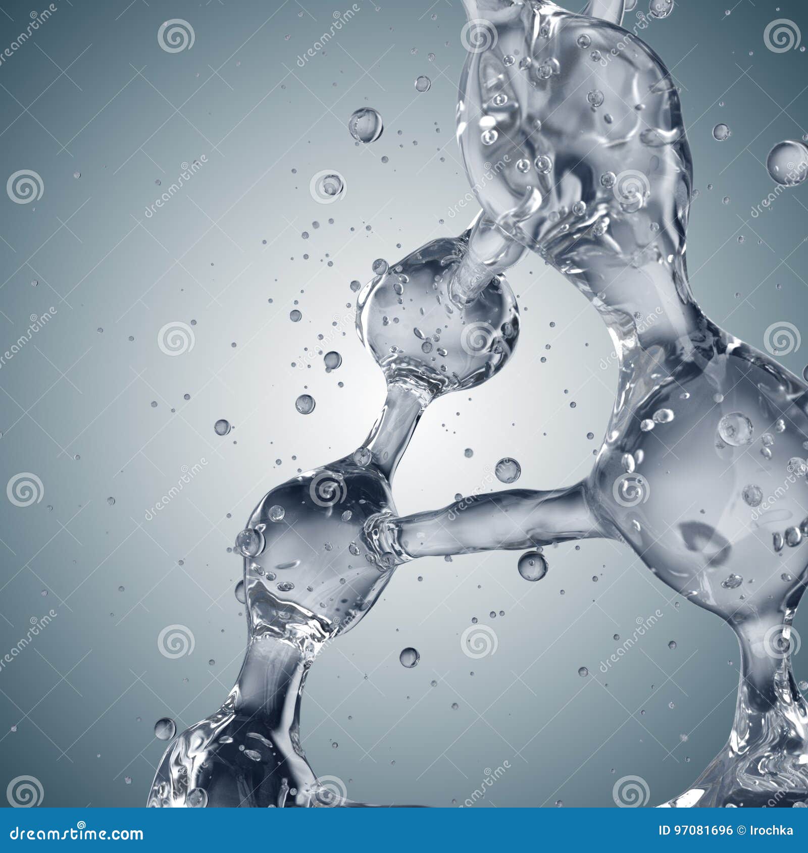 3d Illustration of DNA Molecule Model from Water. Stock Illustration ...