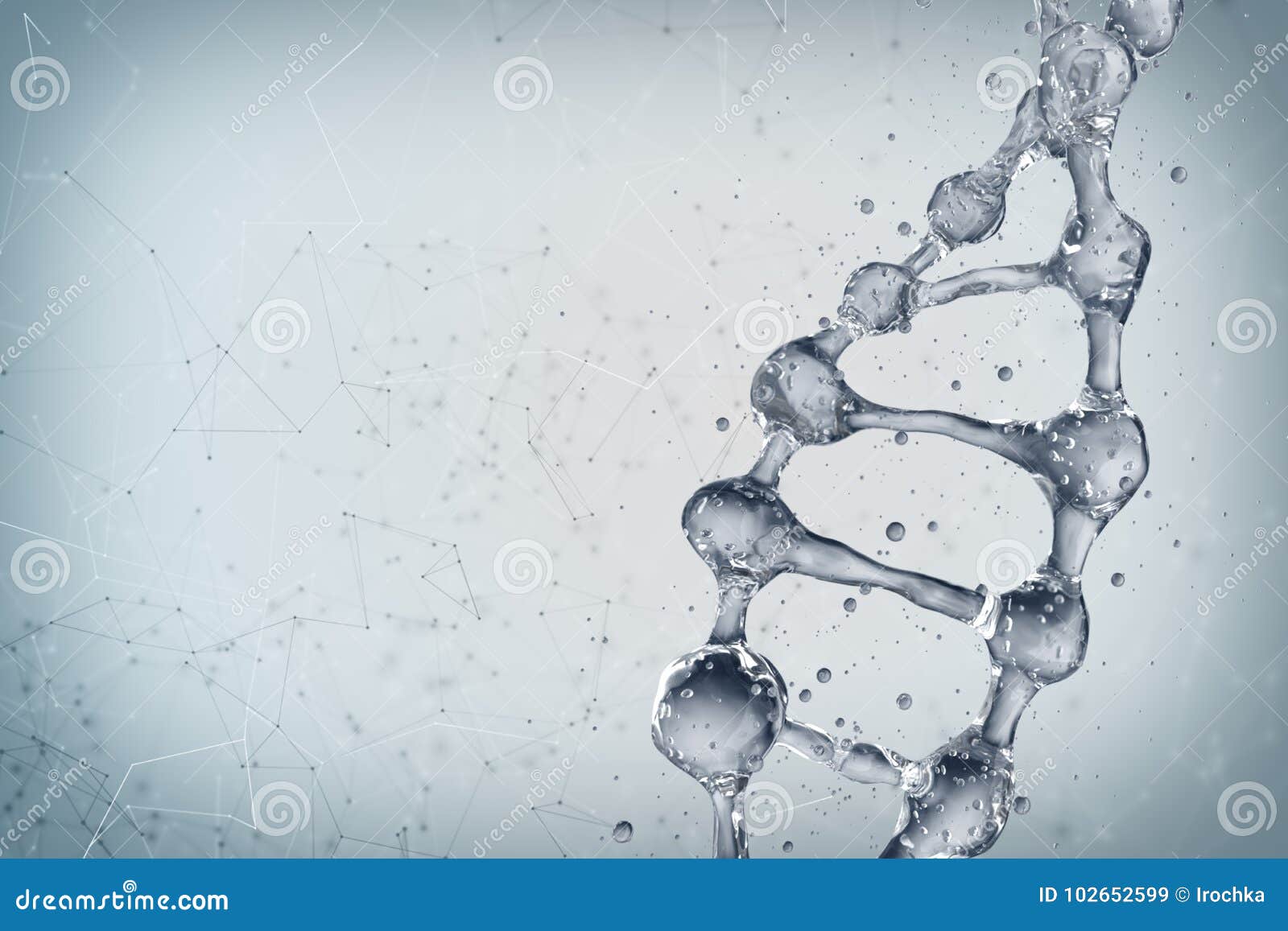 3d Illustration of DNA Molecule Model from Water. Stock Illustration ...