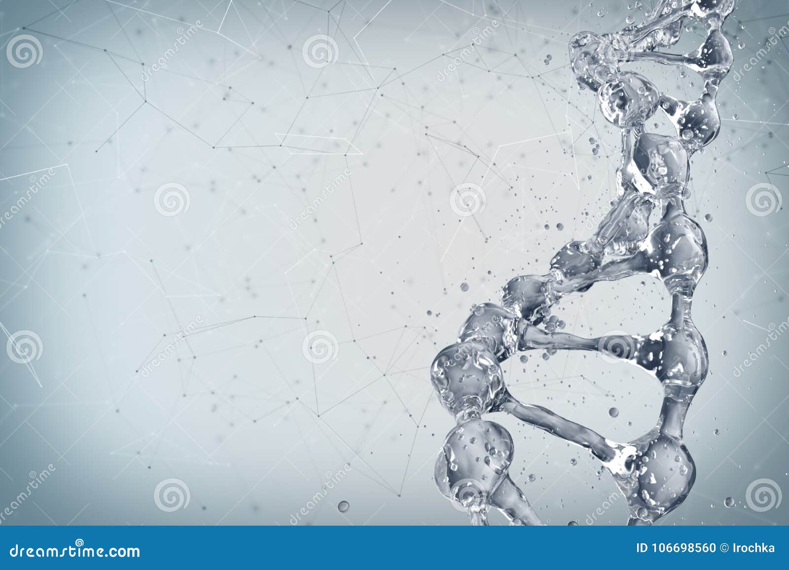 3d Illustration of DNA Molecule Model from Water. Stock Illustration ...