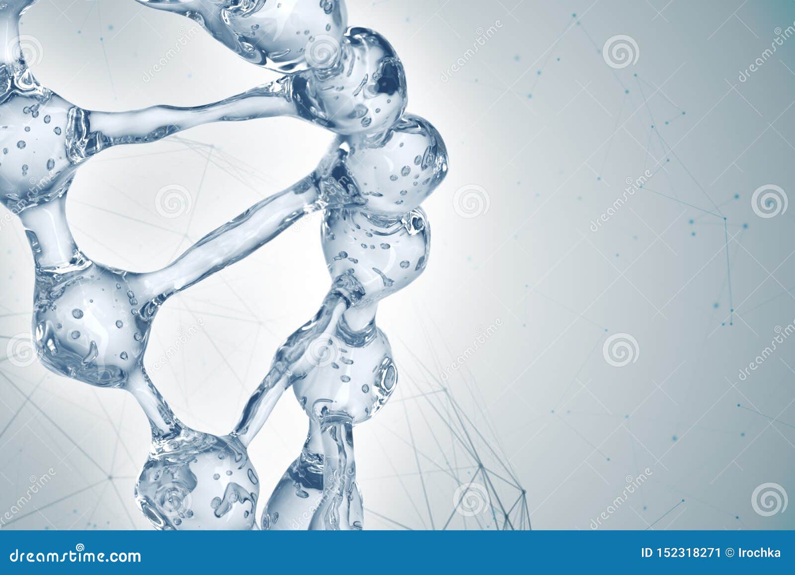 3d Illustration of DNA Molecule Model from Water. Stock Illustration ...
