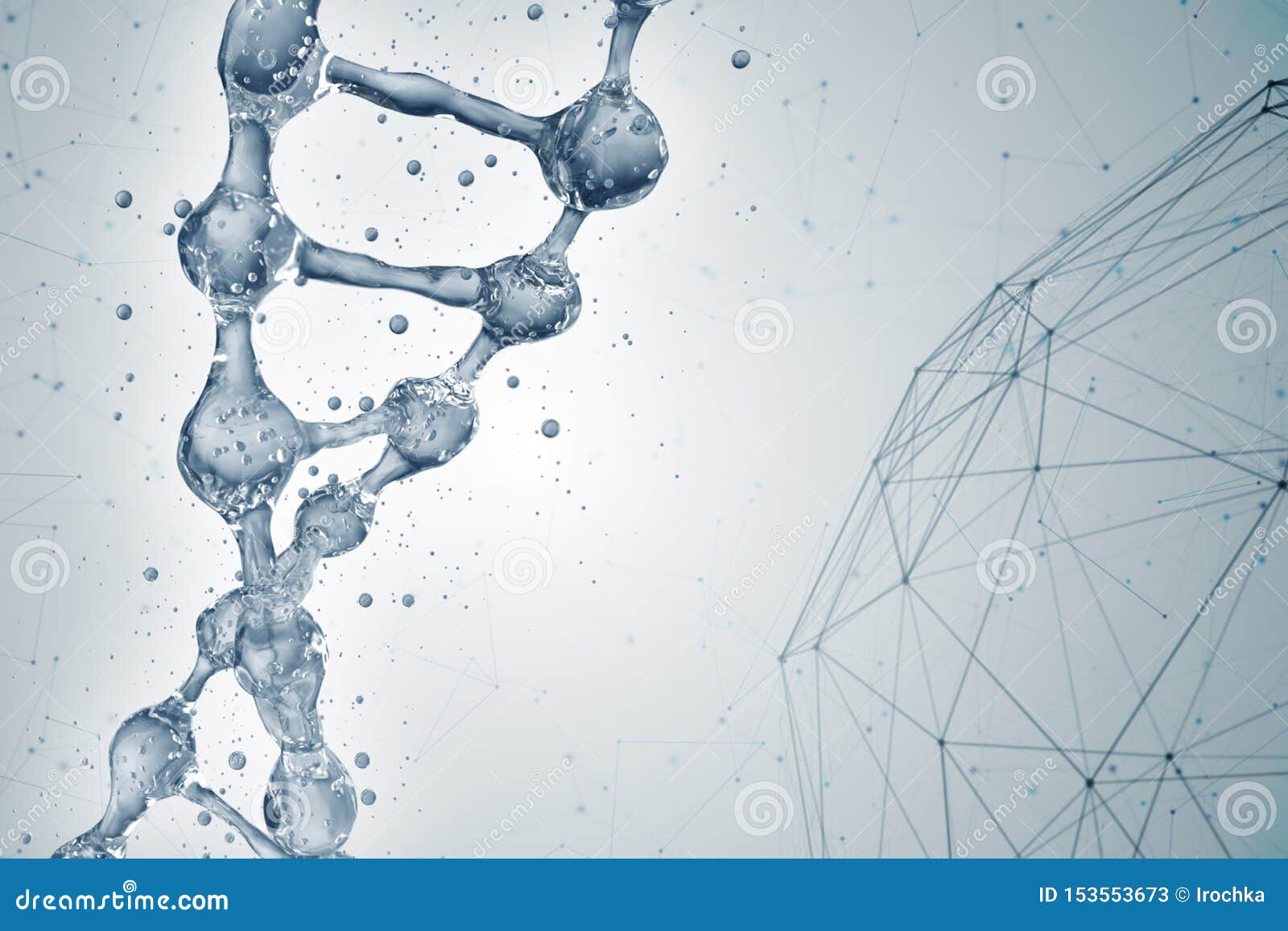 3d Illustration of DNA Molecule Model from Water. Stock Illustration ...