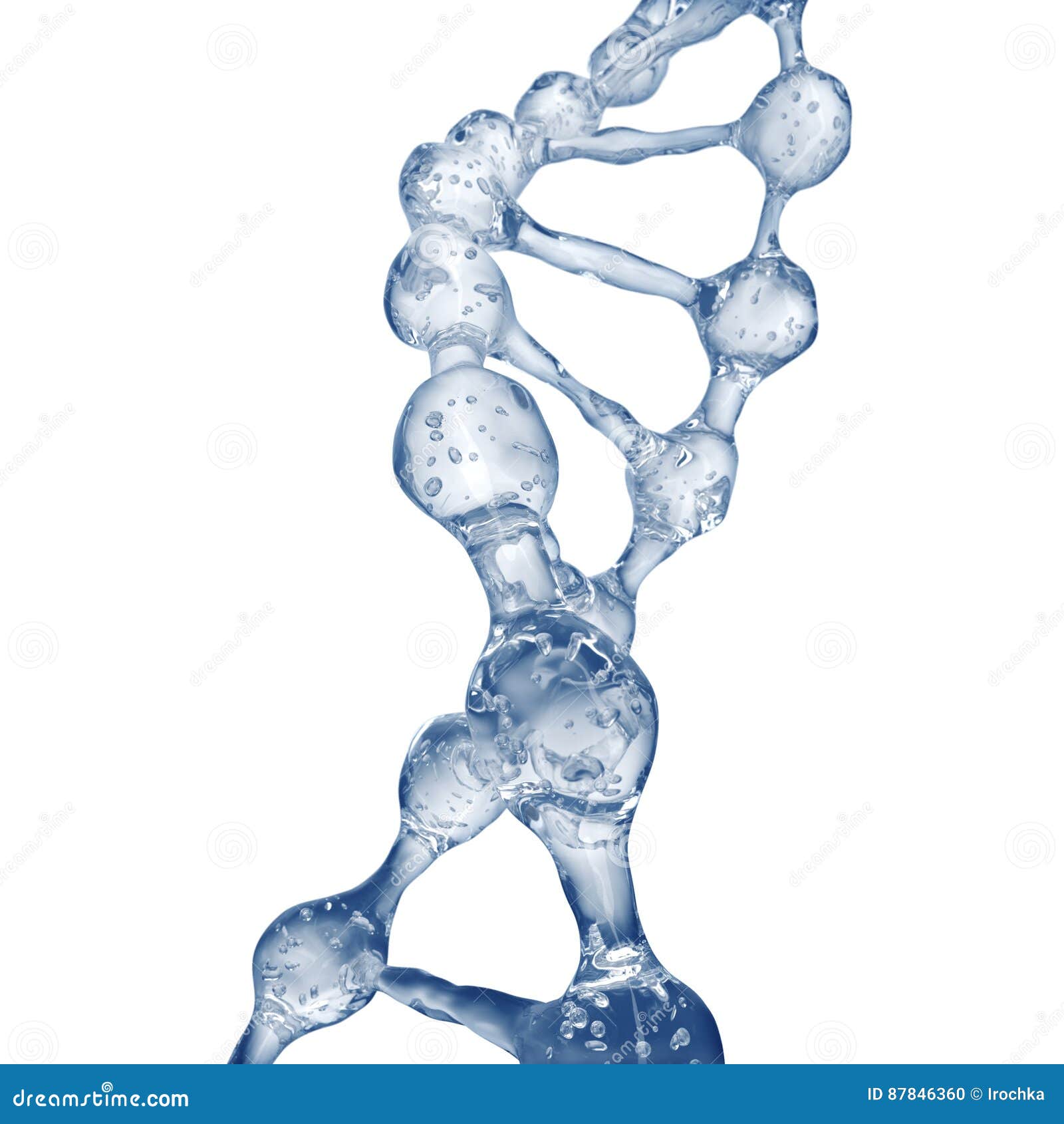 3d Illustration of DNA Molecule Model from Water. Stock Photo - Image ...