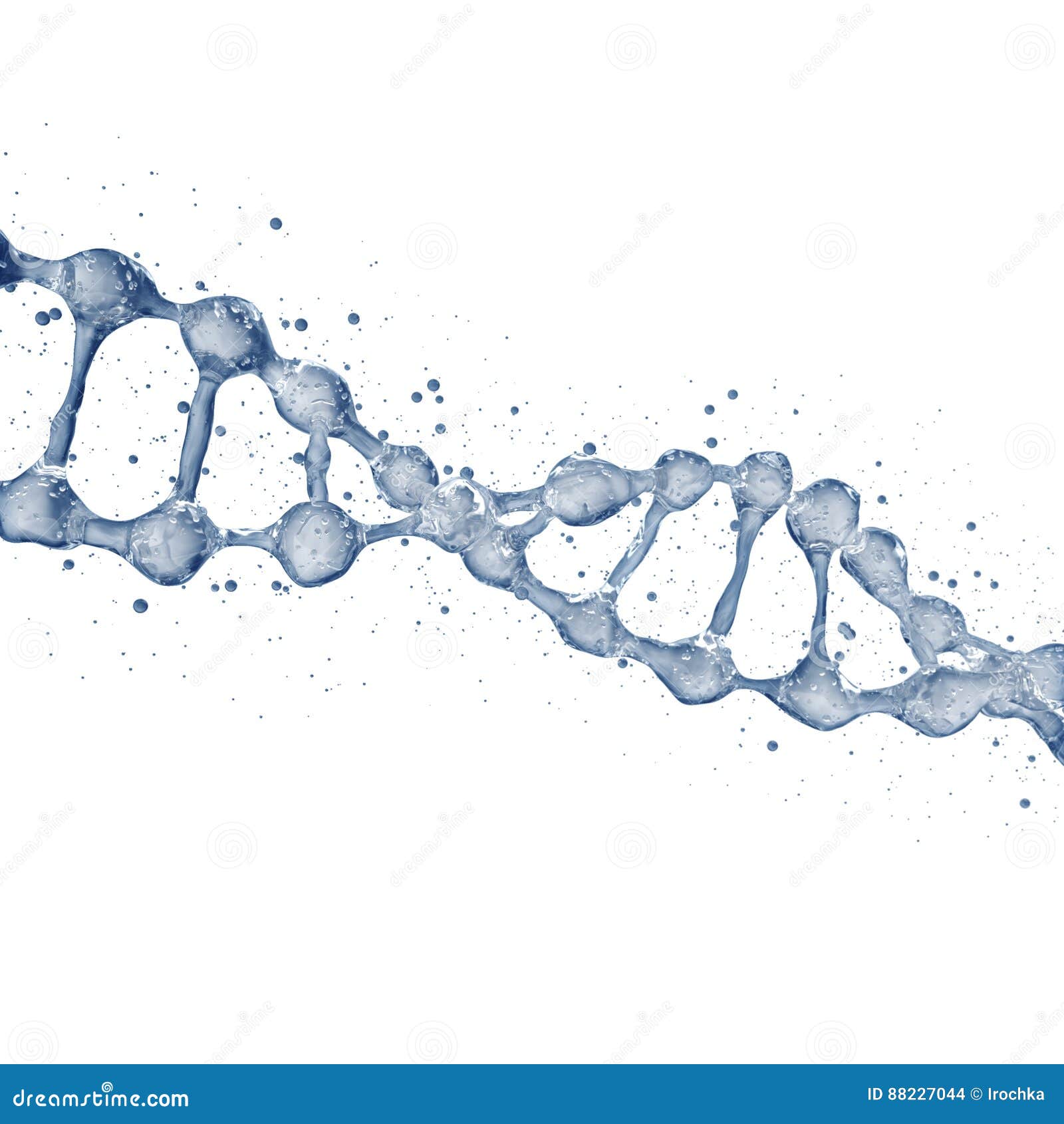 3d Illustration of DNA Molecule Model from Water. Stock Photo - Image ...