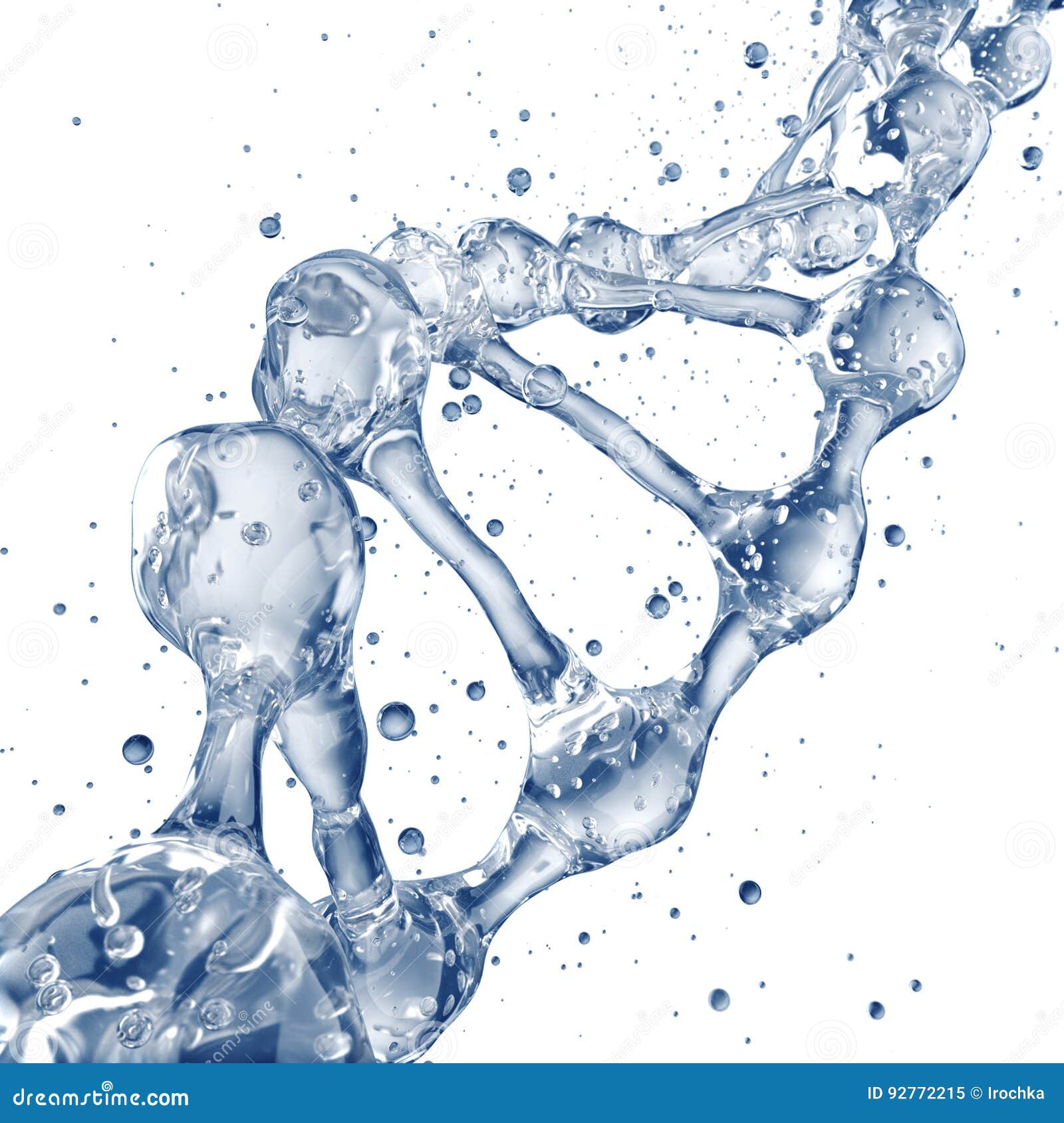 3d Illustration of DNA Molecule Model from Water. Stock Illustration ...