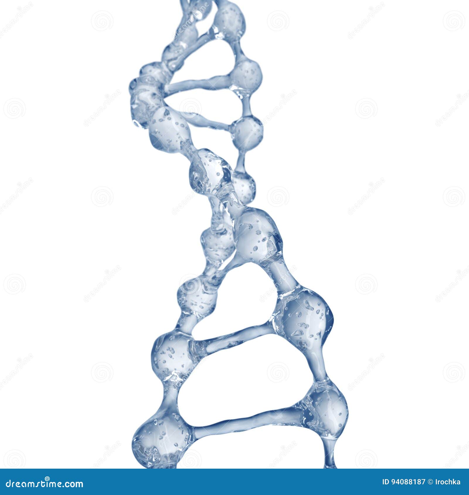 3d Illustration of DNA Molecule Model from Water. Stock Illustration ...