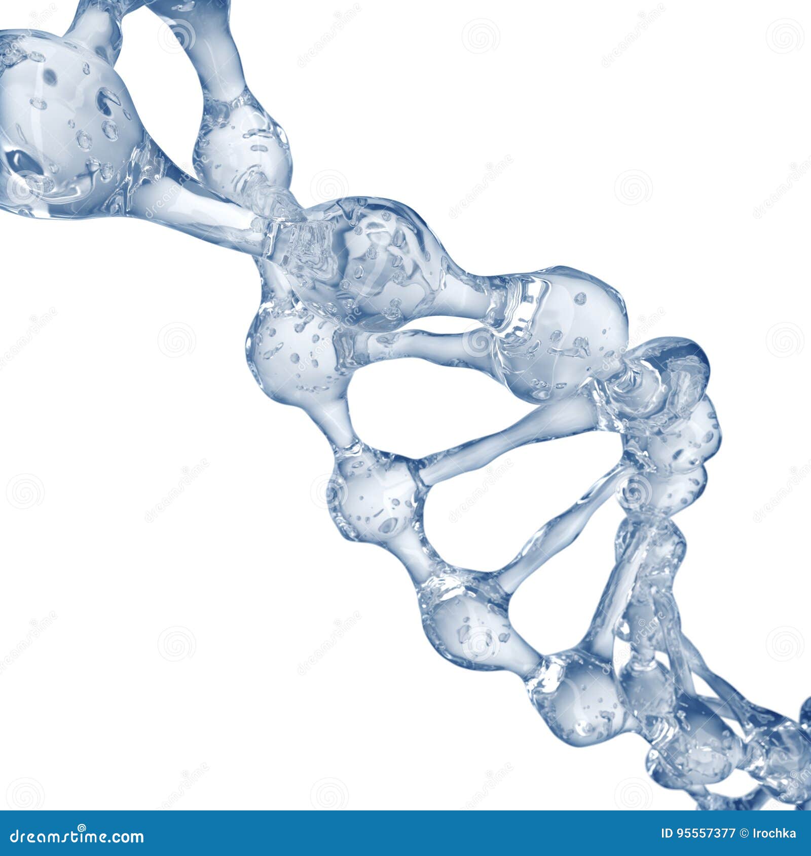 3d Illustration of DNA Molecule Model from Water. Stock Image - Image ...