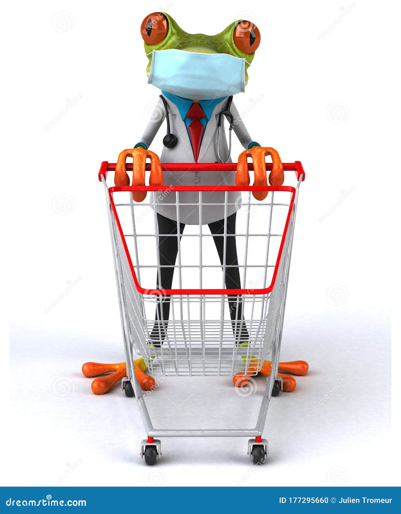 3D Illustration of a Doctor Frog with a Mask Stock Illustration ...