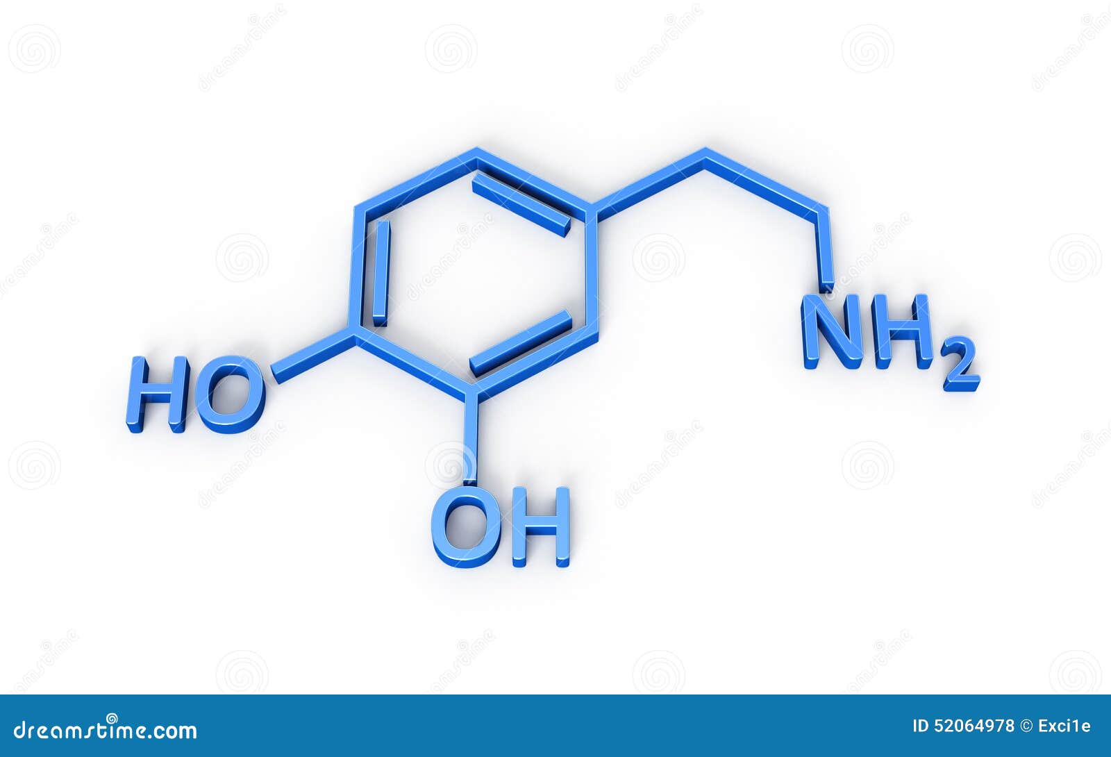3d Illustration of Dopamine Molecule Stock Illustration - Illustration ...