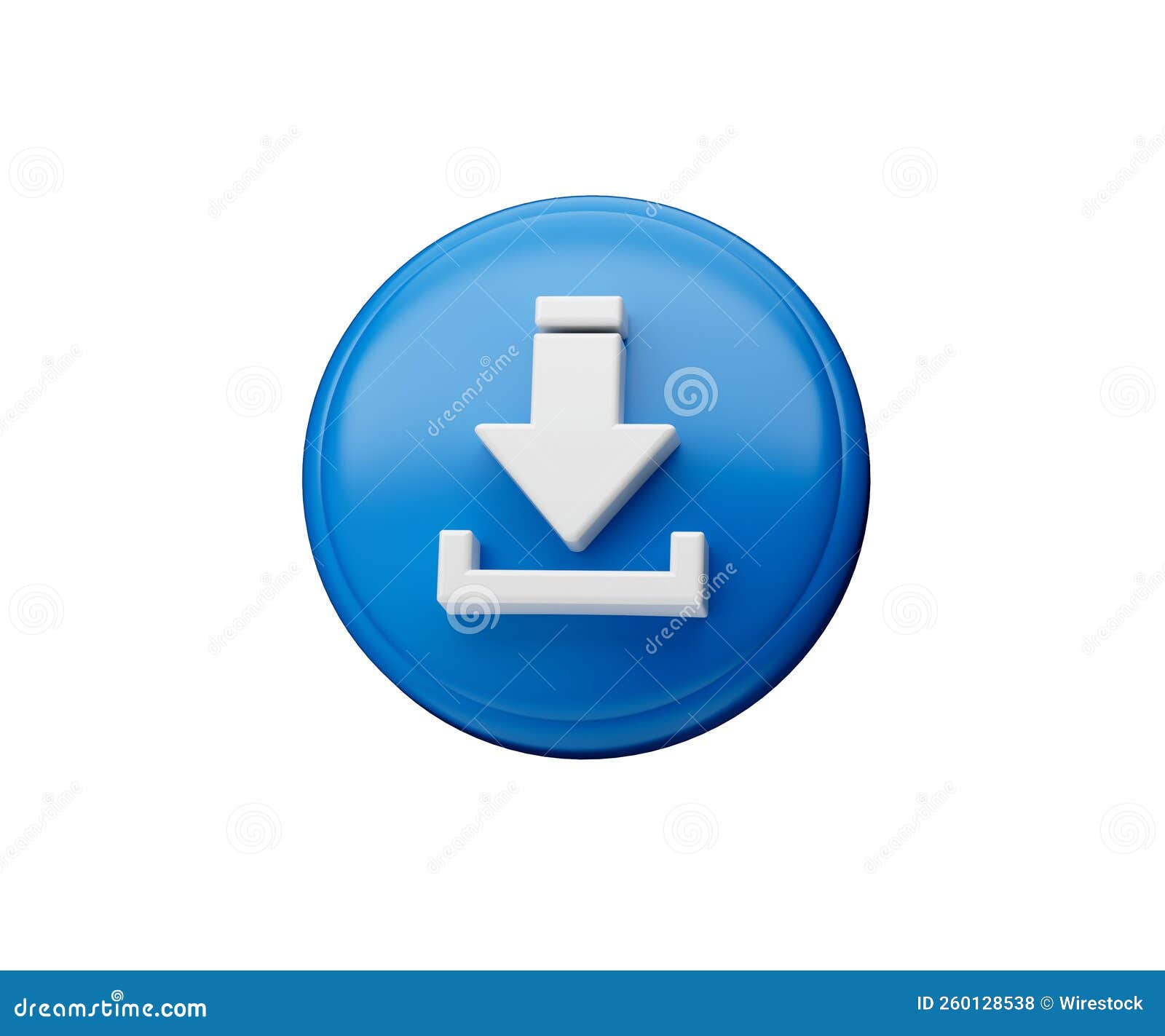 3d Illustration Download Button or Icon for Web and App Stock ...