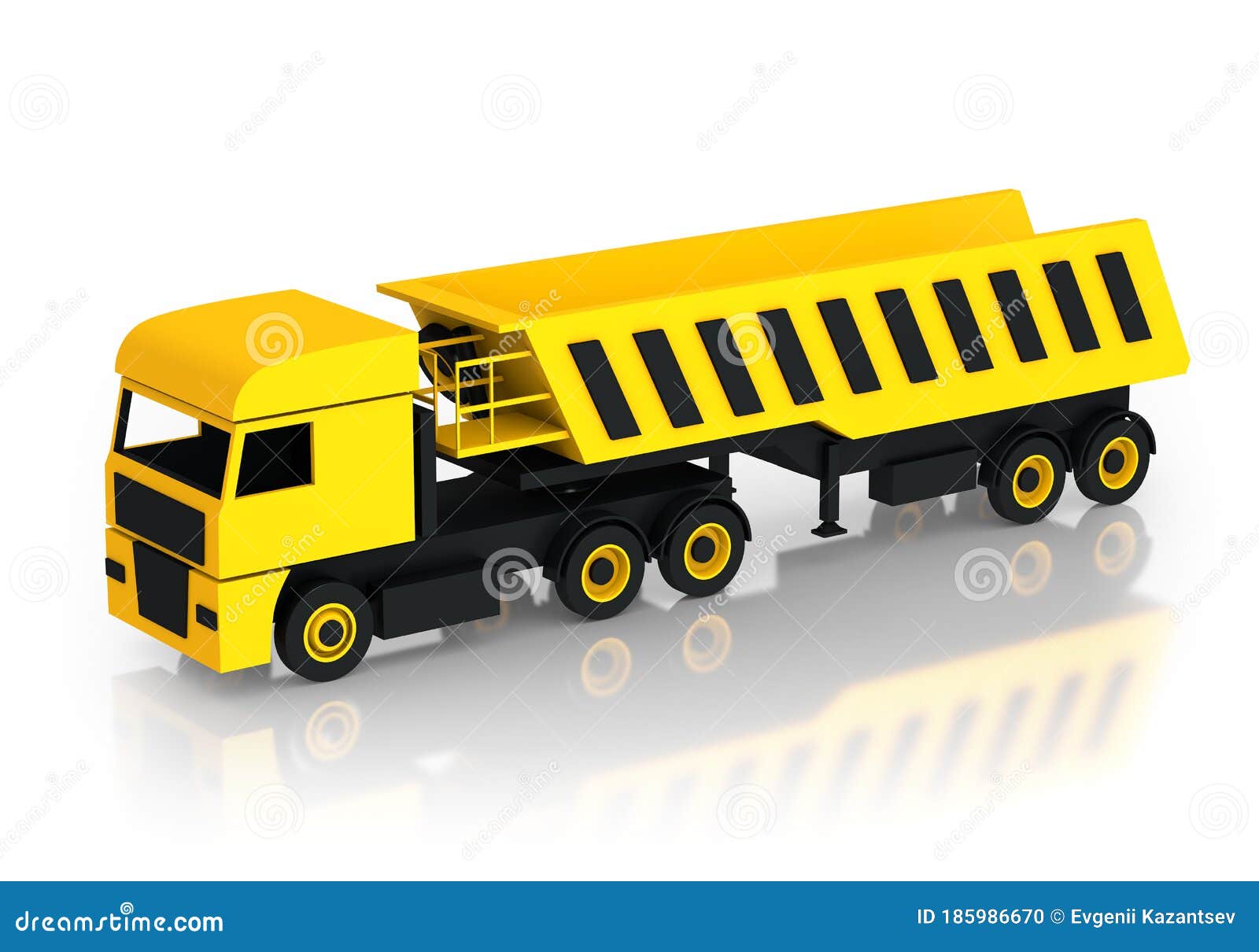 3d Illustration Dump Truck Semitrailer. 3d Icons for the Site Stock ...