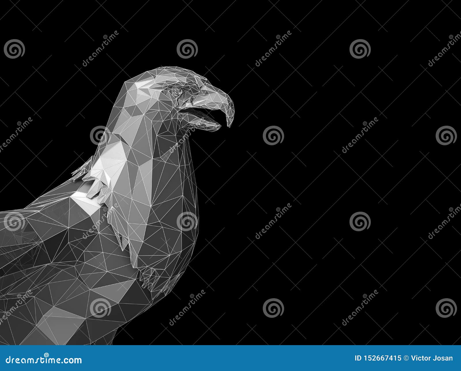 3d Illustration of Eagle Triangles Low Poly Art Stock Illustration ...