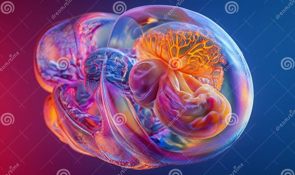 3D Illustration of the Early Development of an Embryo Stock ...