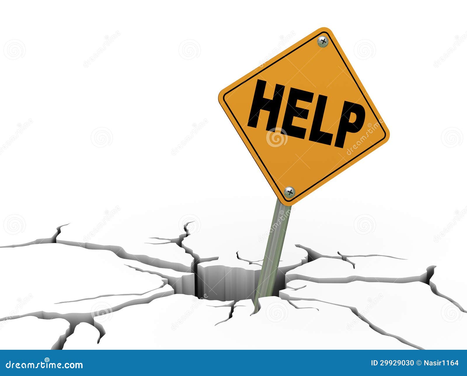 3d Earth Crack and Help Road Sign Stock Illustration - Illustration of ...