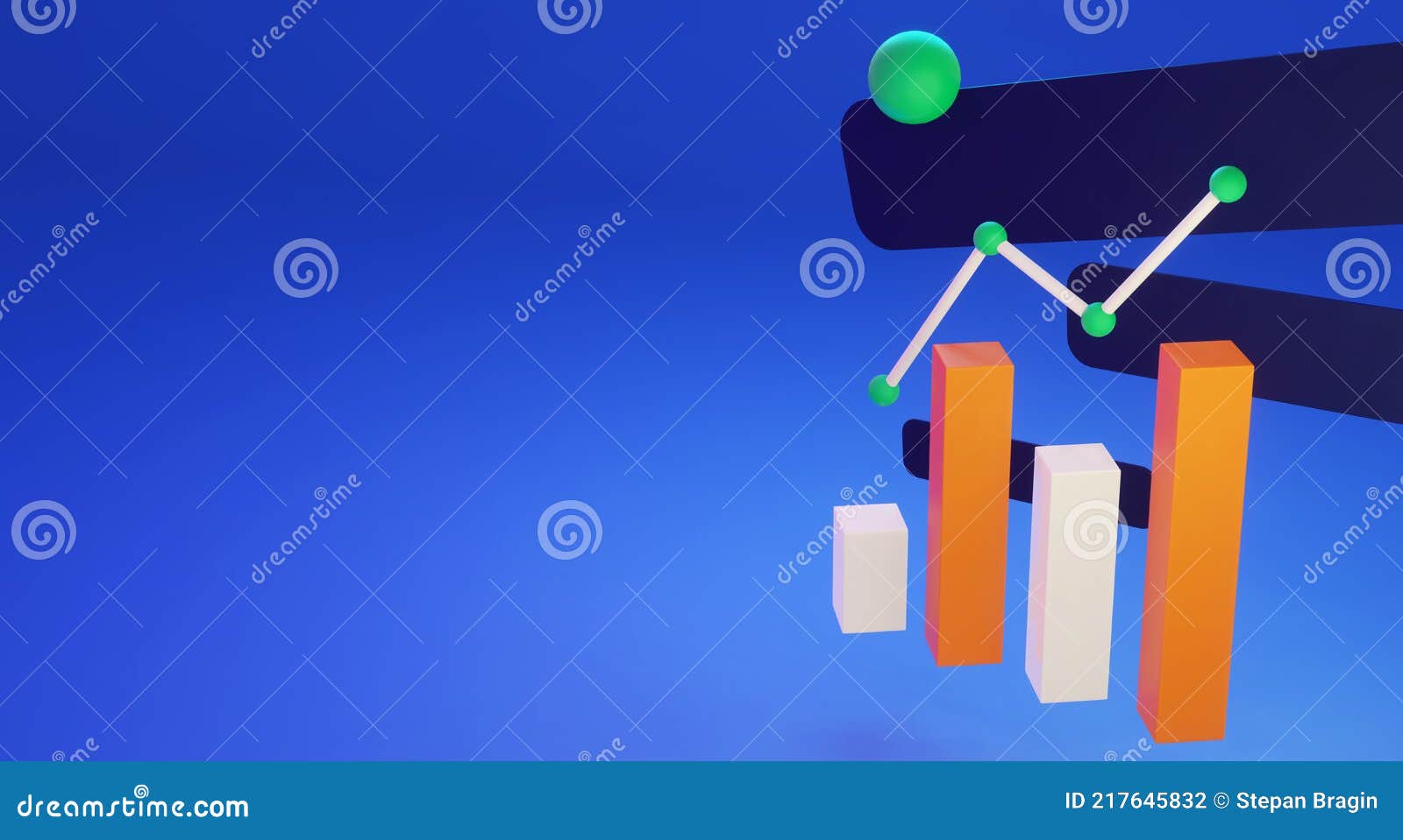 3d Illustration of Economic Growth Graph Stock Illustration ...