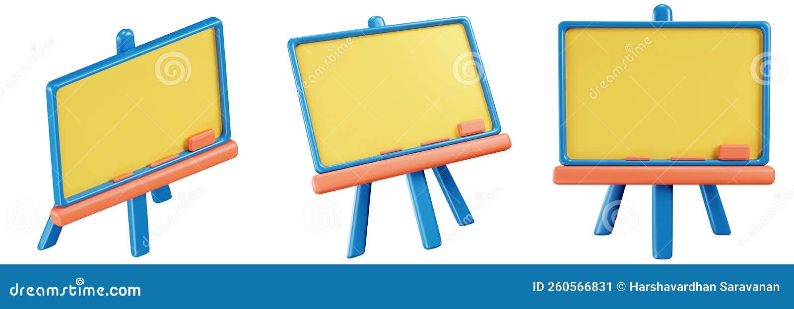 Classroom Board 3D Icon Set Multiple Views Stock Image - Illustration ...
