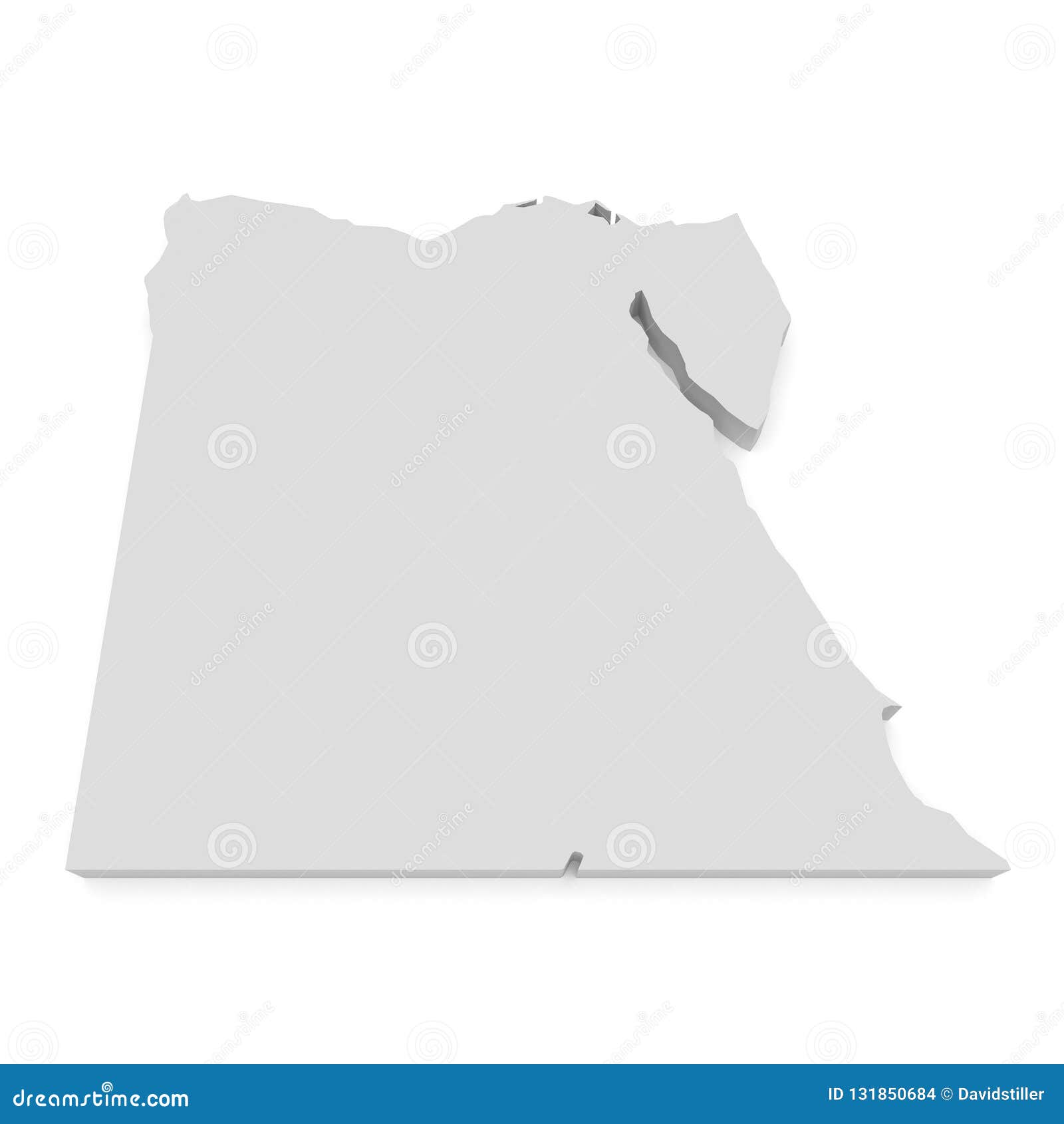 3d Illustration of Egypt Map Isolated on White Stock Illustration ...