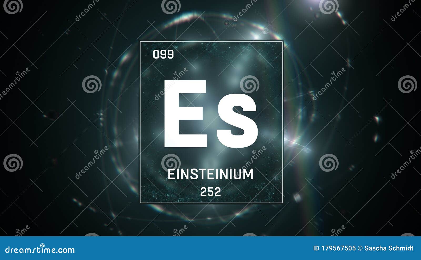 Einsteinium As Element 99 of the Periodic Table 3D Illustration on ...