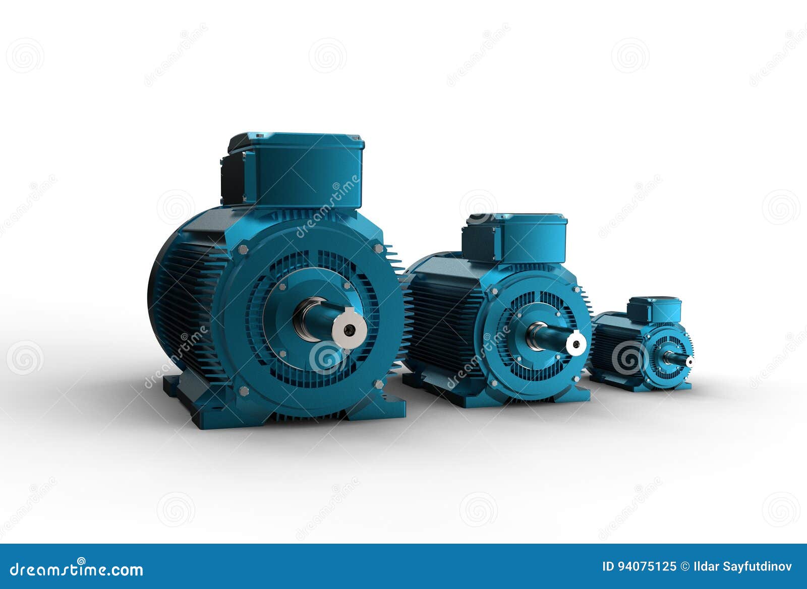 3d Illustration of Electric Motors Stock Illustration - Illustration of ...