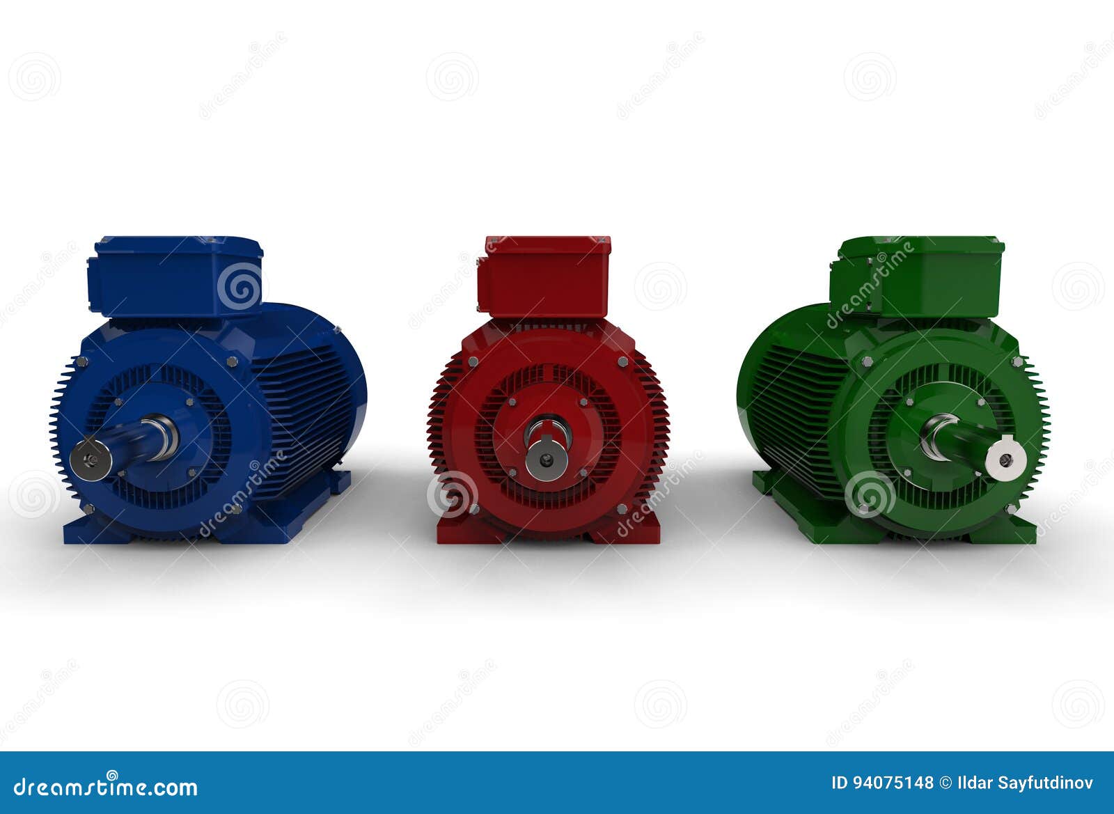 3d Illustration of Electric Motors Stock Illustration - Illustration of ...