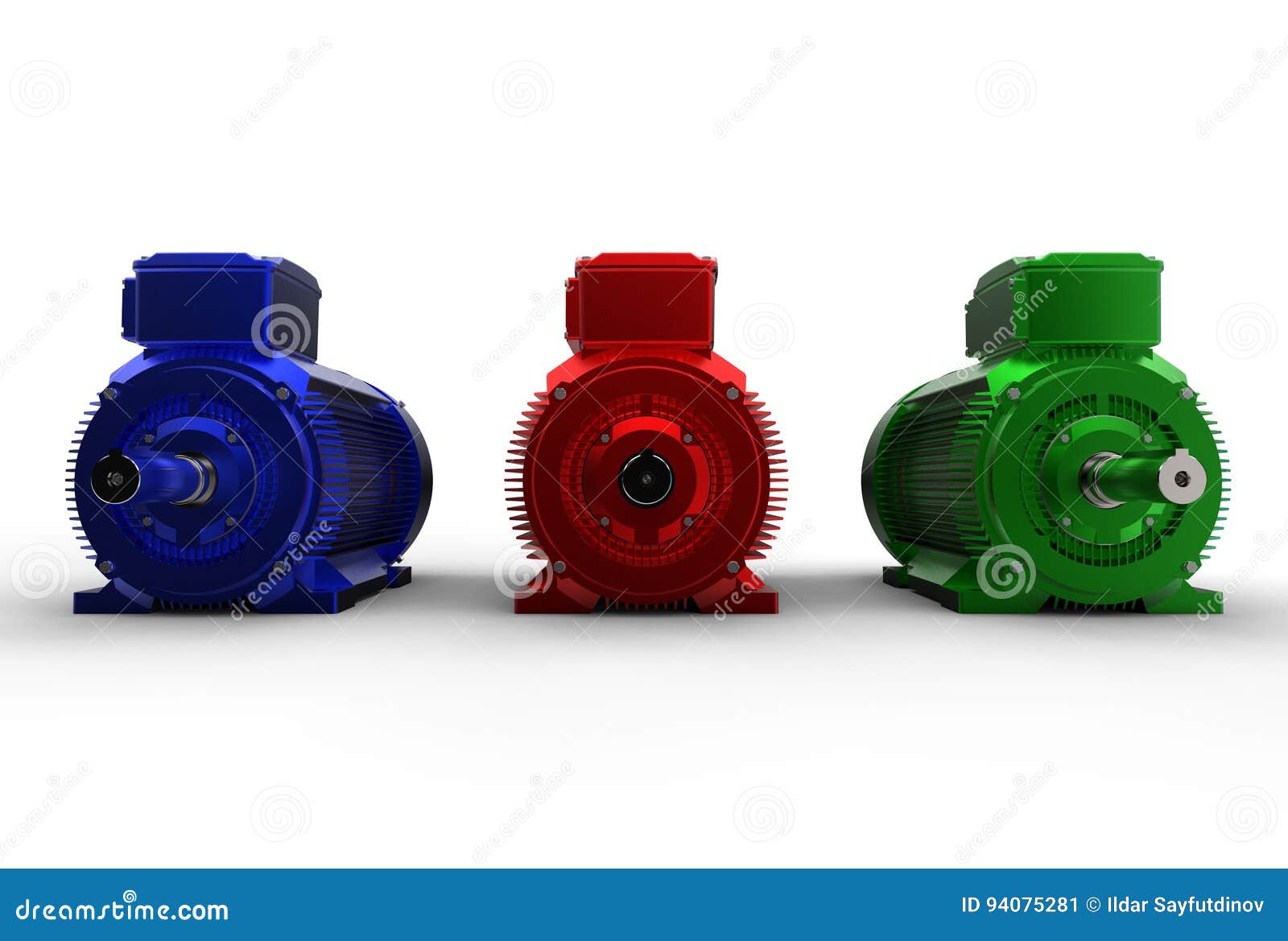 3d Illustration of Electric Motors Stock Illustration - Illustration of ...