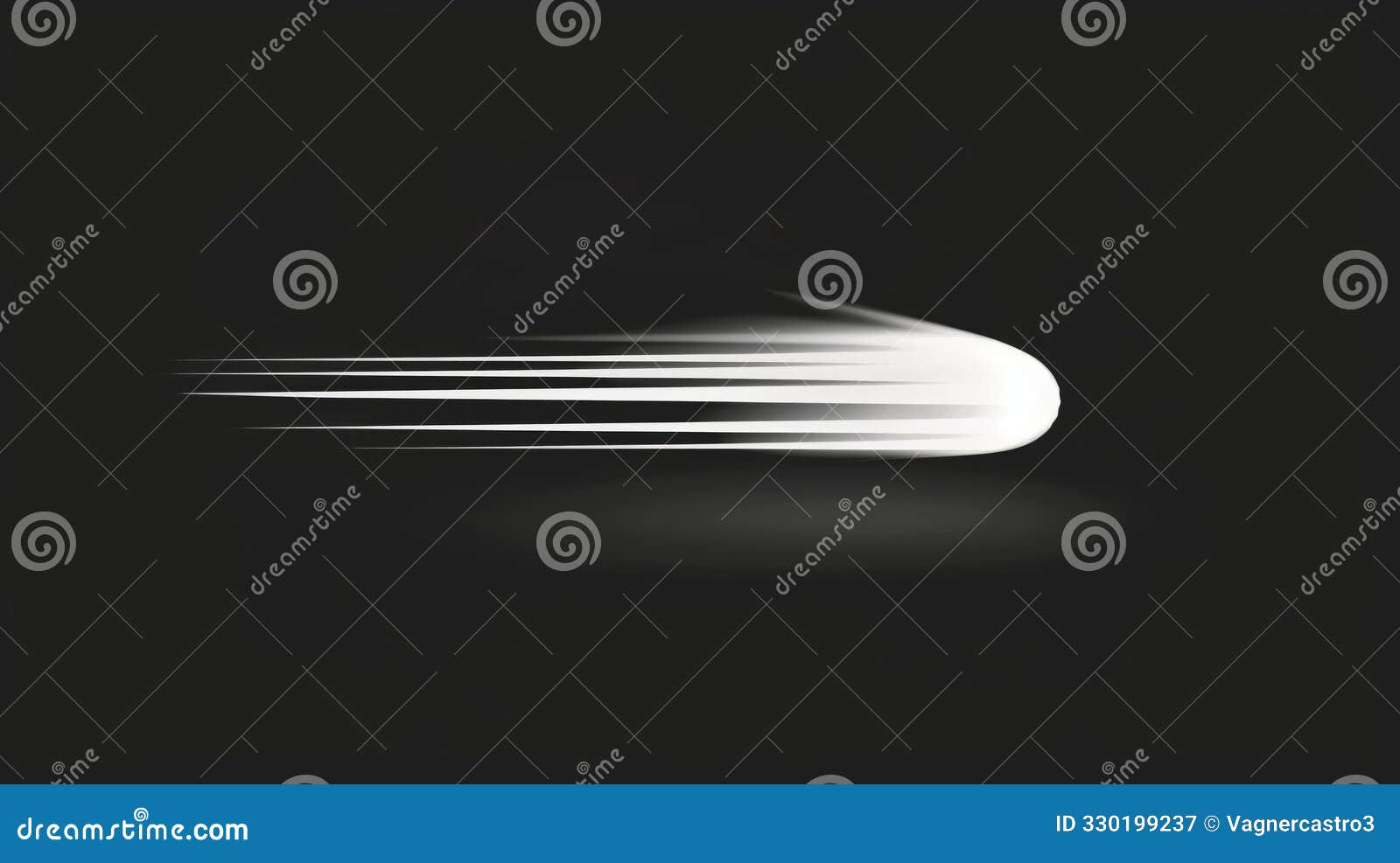 2D Illustration of an Elegant Comet with a Tail with Basic Shapes Stock ...