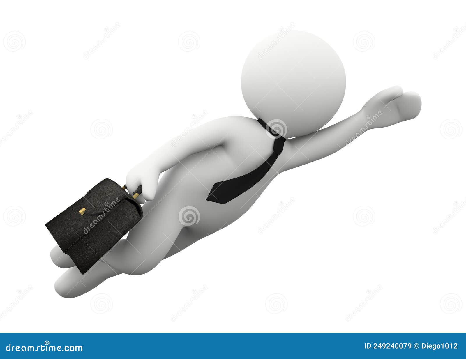 3d Illustration Employee Traveling for Work Stock Illustration ...