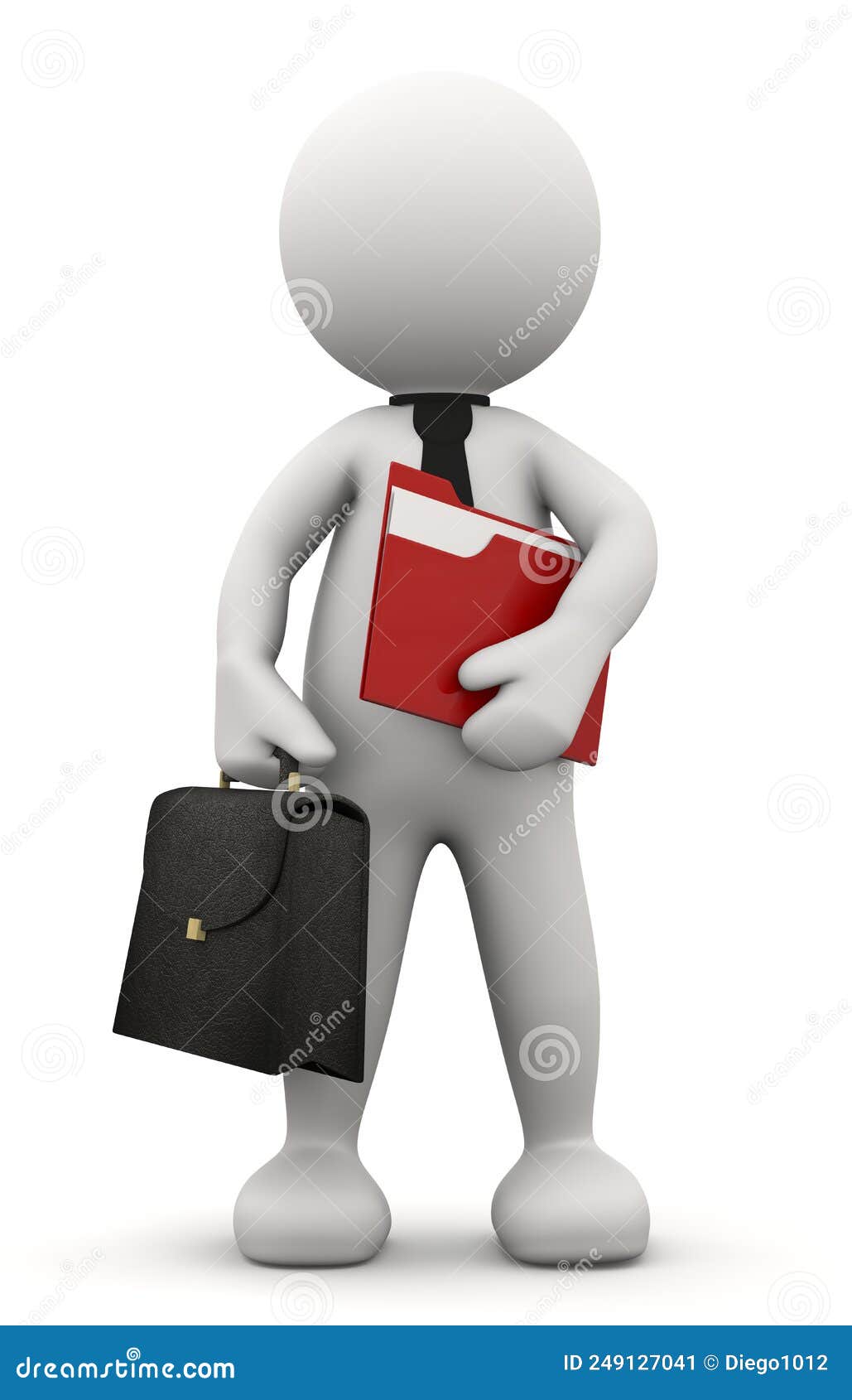 3d Illustration Employee at Work Stock Illustration - Illustration of ...