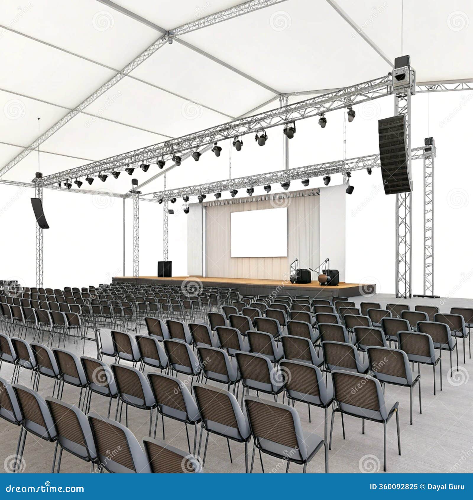 3D Illustration of Empty Event Isolated on White Background Stock ...