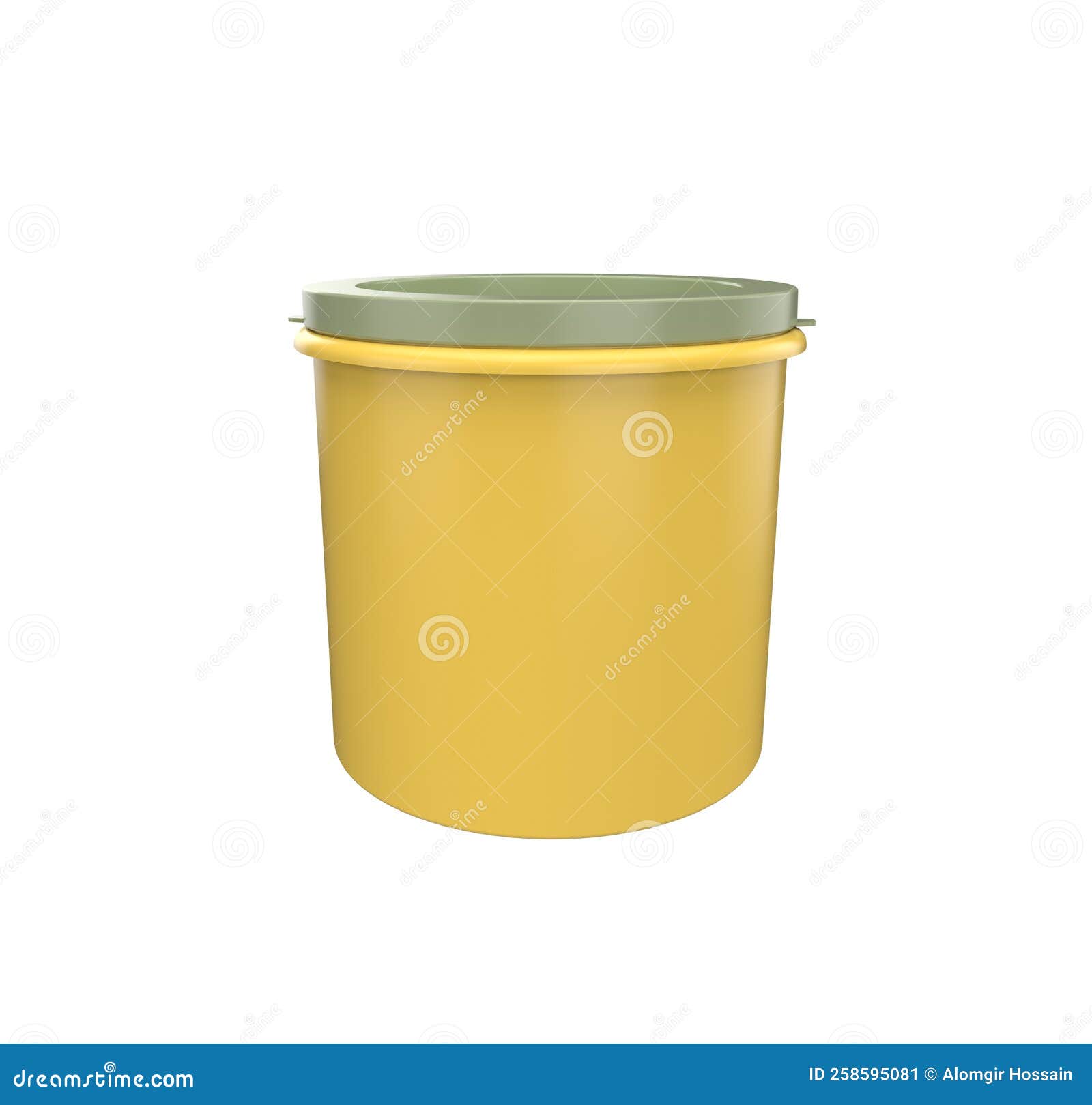 3d Illustration Empty Round Plastic Container Box Mockup, Round Box ...