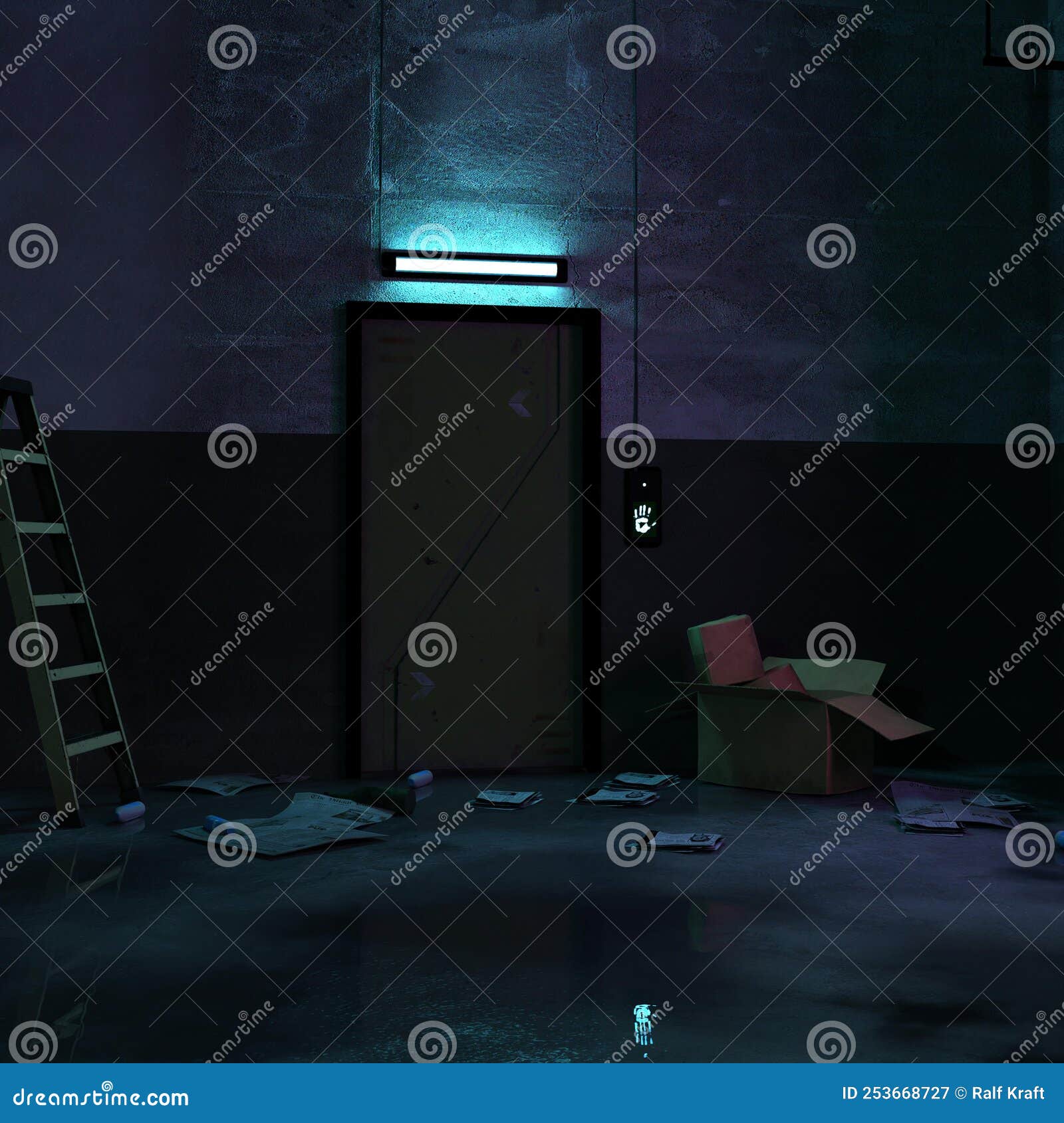 Scary Futuristic Robot In The Spaceship Stock Photo | CartoonDealer.com ...