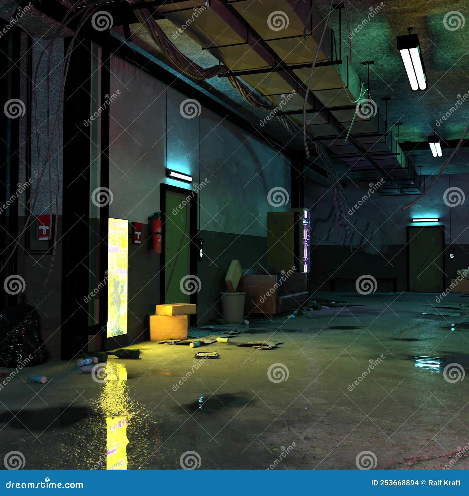 Scary Futuristic Robot In The Spaceship Stock Photo | CartoonDealer.com ...