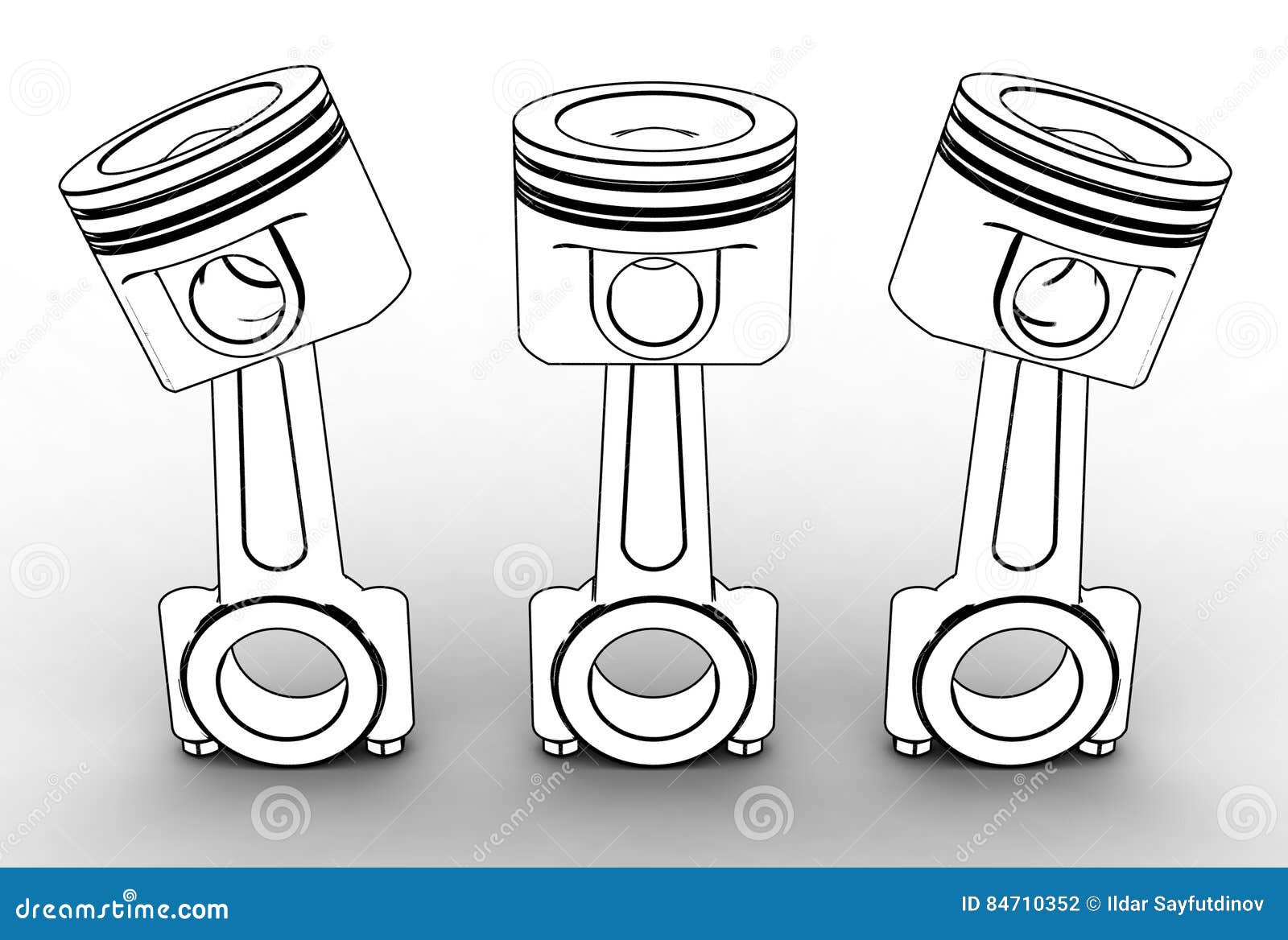 3d Illustration of Engine Pistons Stock Illustration - Illustration of ...
