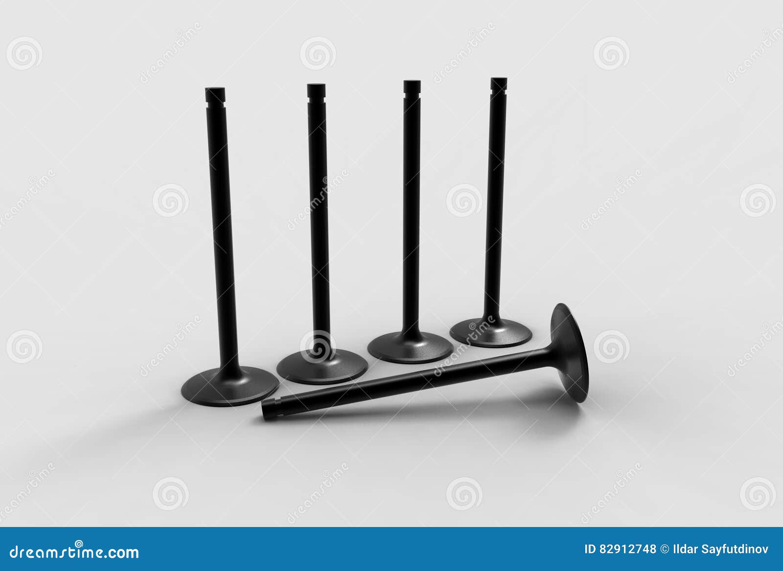 3d Illustration of Engine Valves Stock Illustration - Illustration of ...