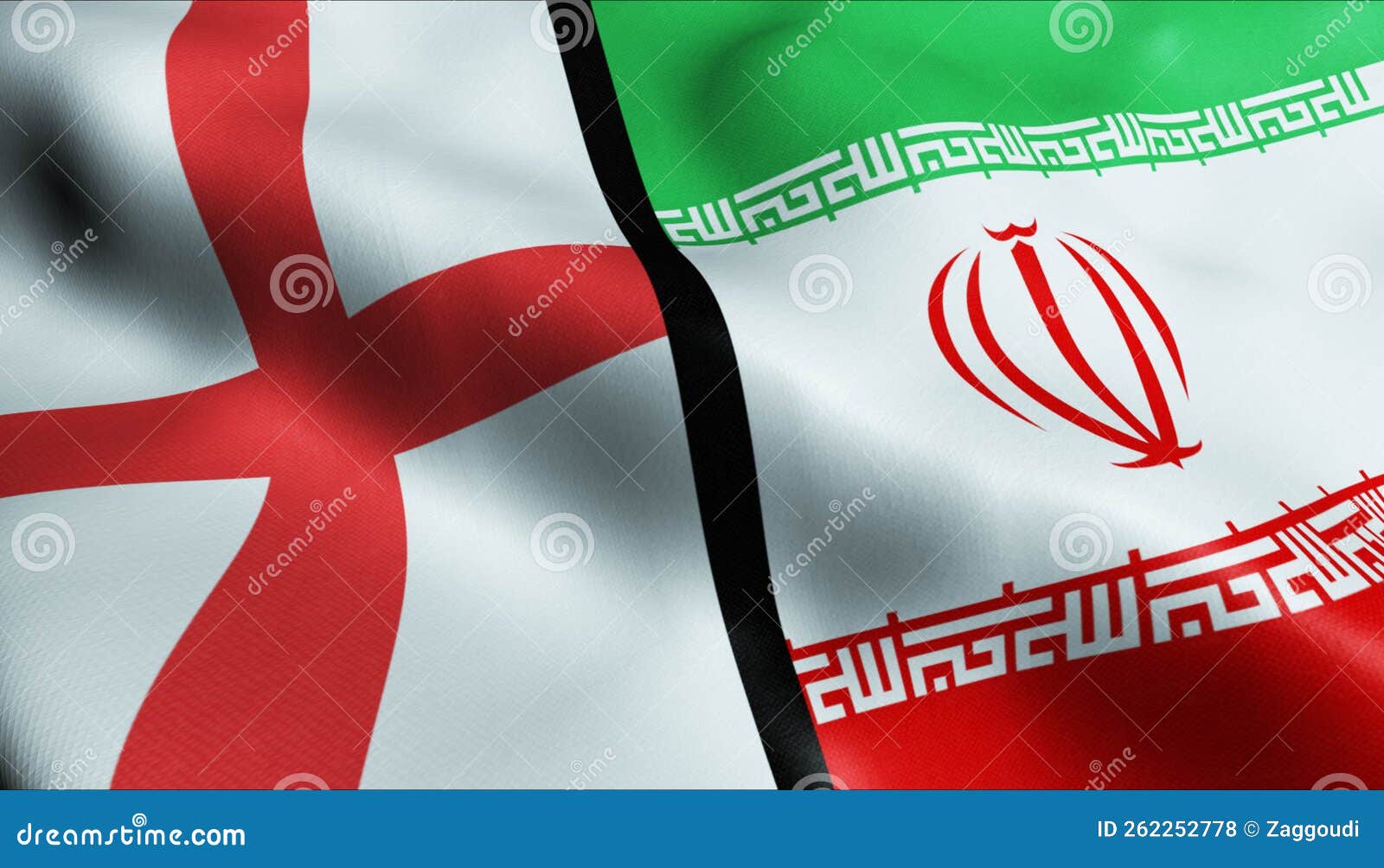 3D Illustration of England and Iran Flag Stock Illustration ...