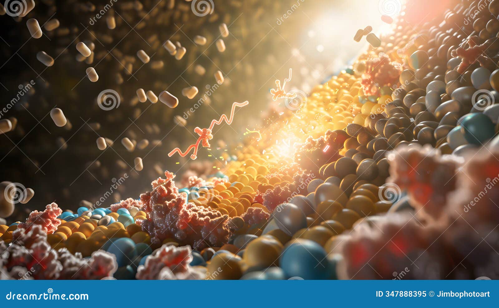 3D Illustration of Enzyme Kinetics Showing Stock Illustration ...