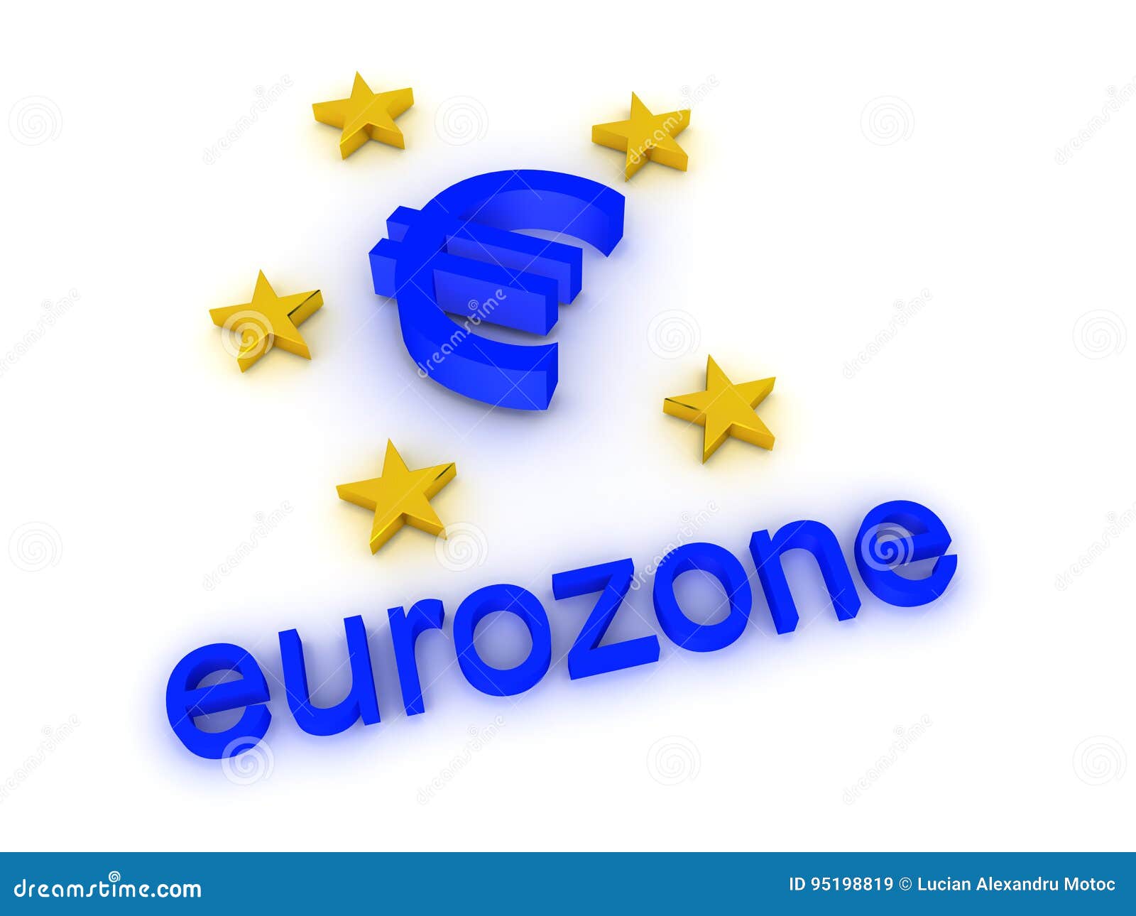 3D Illustration of Euro Zone Logo Stock Illustration - Illustration of ...