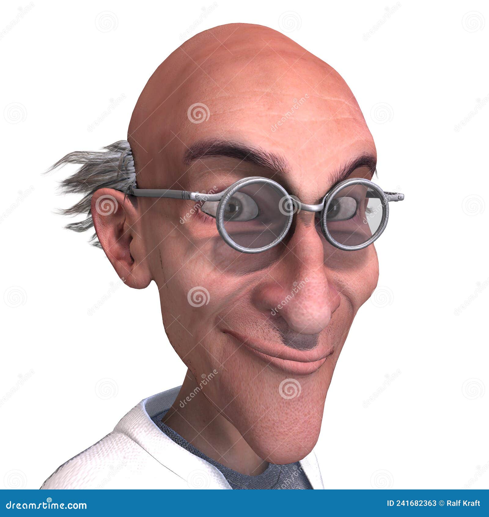 3D-illustration of a Evil Mad Scientist Portrait Stock Illustration ...