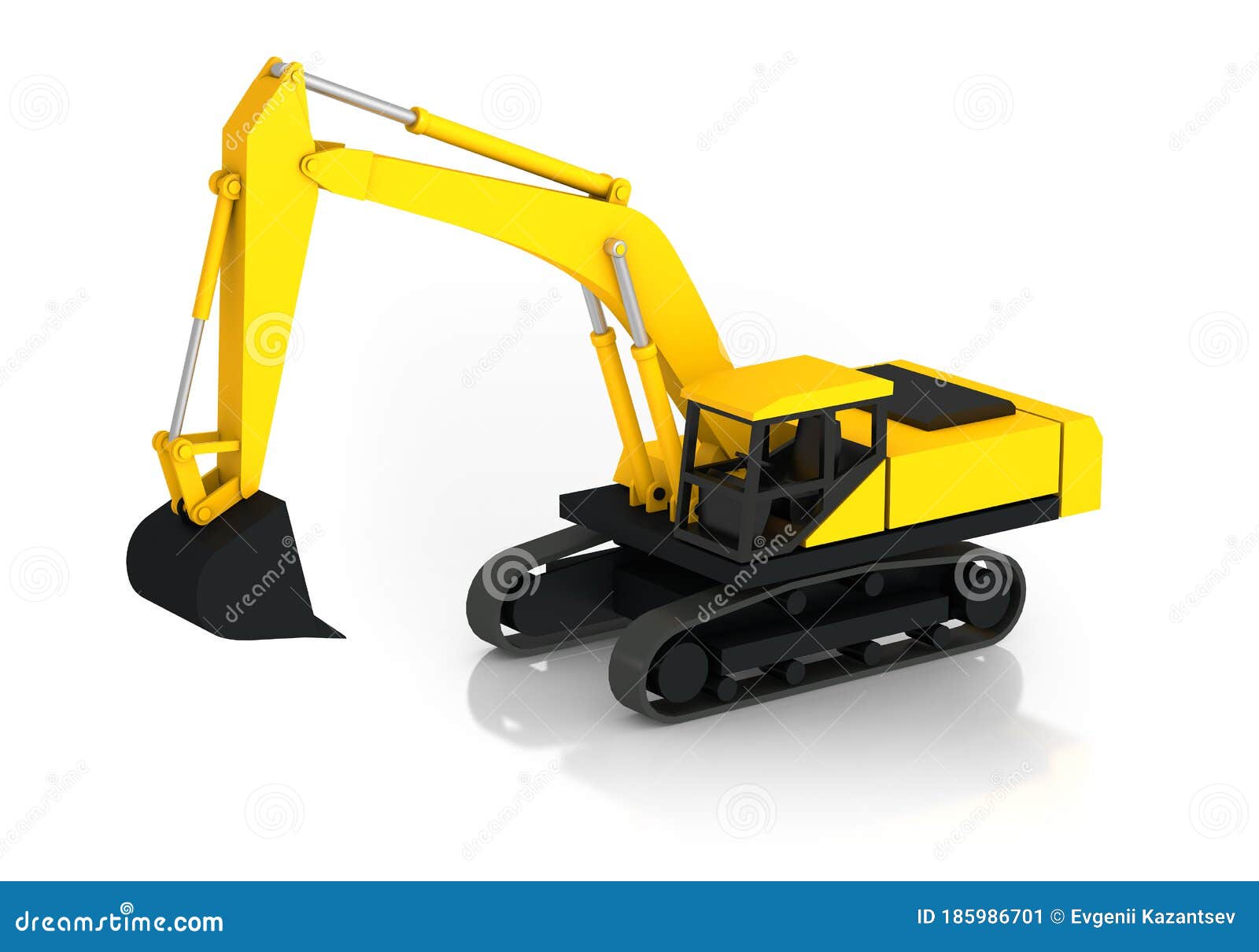 3d Illustration of an Excavator. 3d Icons for the Site Stock ...