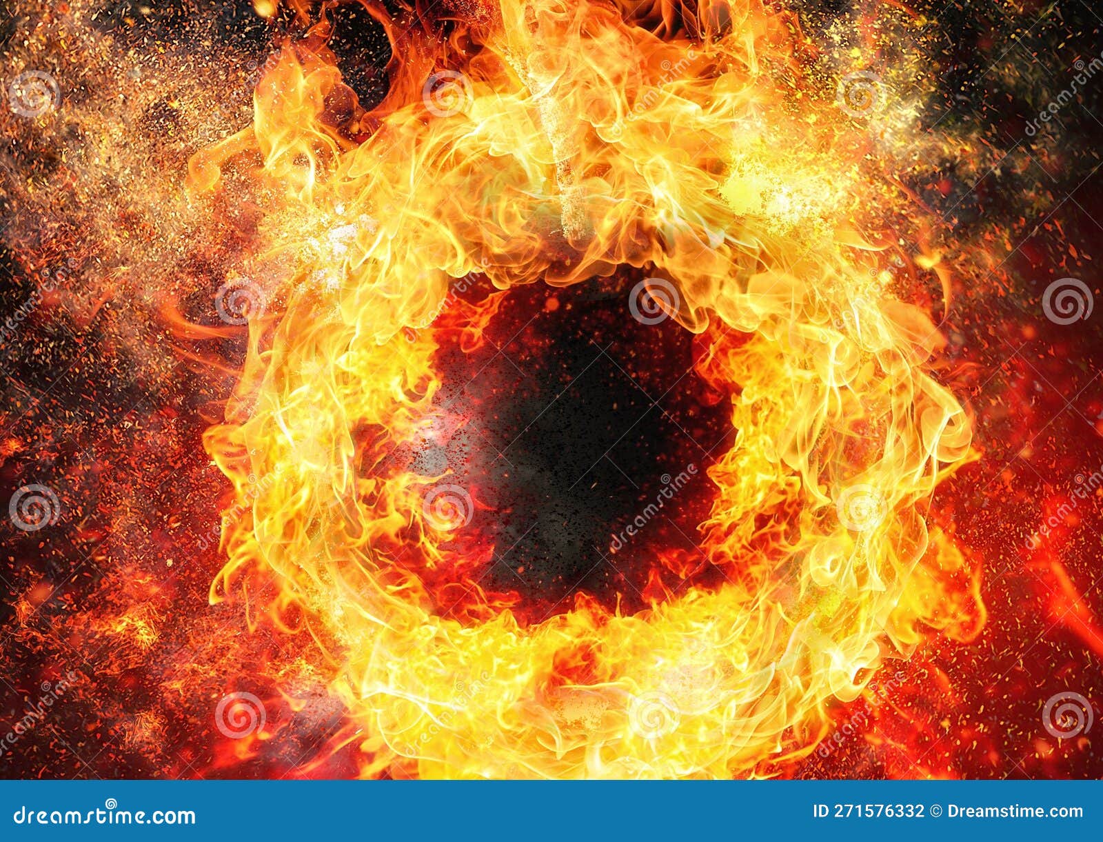 3d Illustration of Exploding Burning Flames Stock Illustration ...