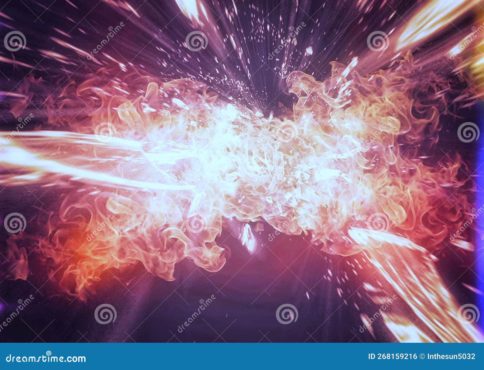 3d Illustration of Exploding Flames Stock Illustration - Illustration ...