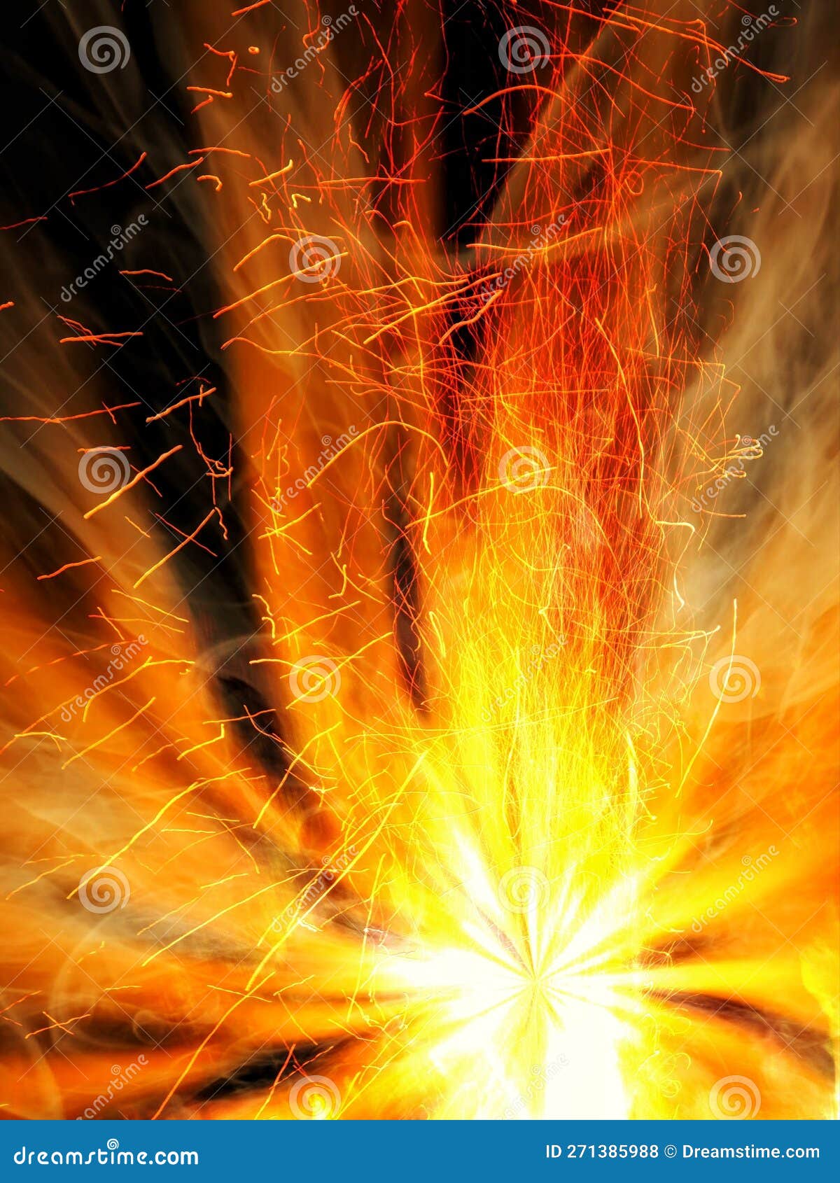 3d Illustration of Exploding Flames Stock Illustration - Illustration ...
