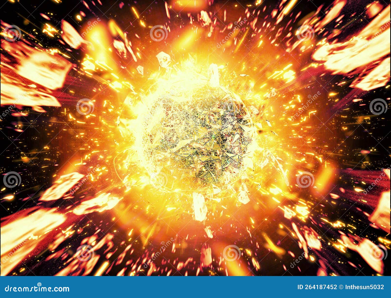 3d Illustration of Exploding Sun Stock Illustration - Illustration of ...