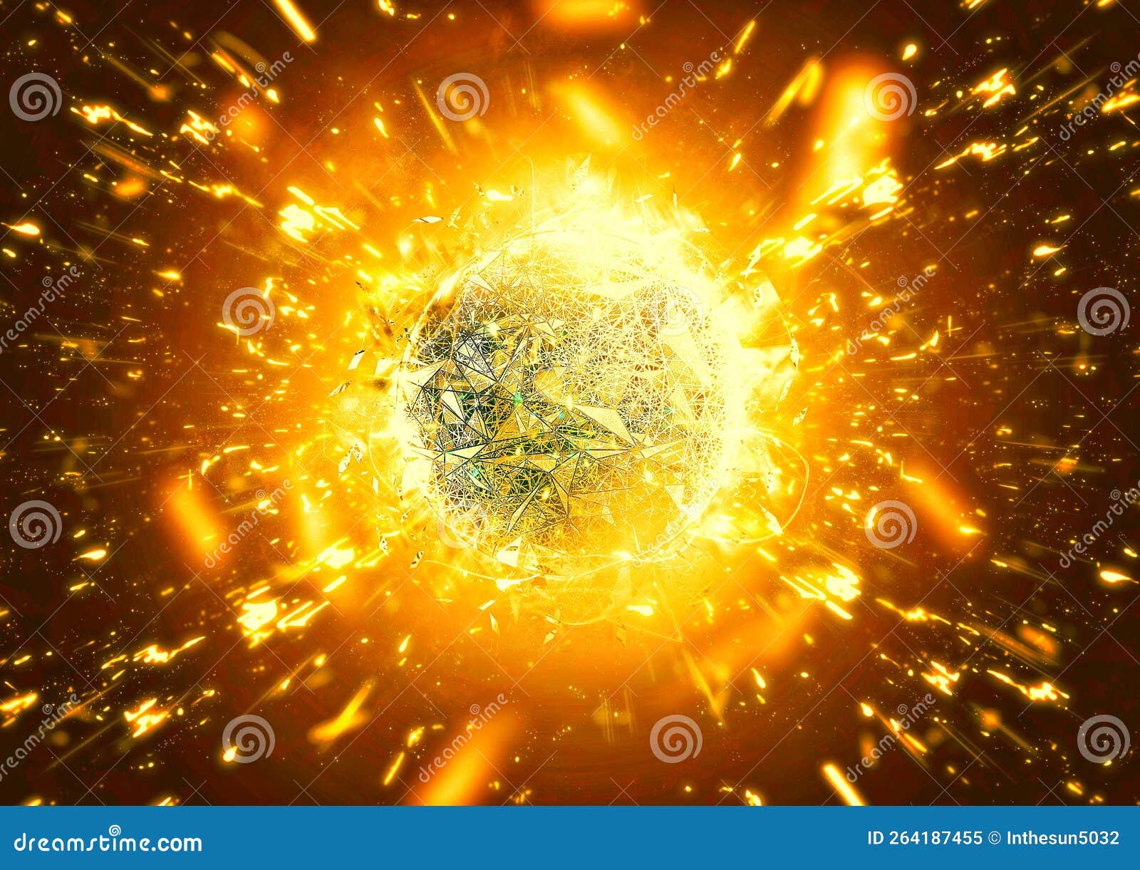 3d Illustration of Exploding Sun Stock Illustration - Illustration of ...