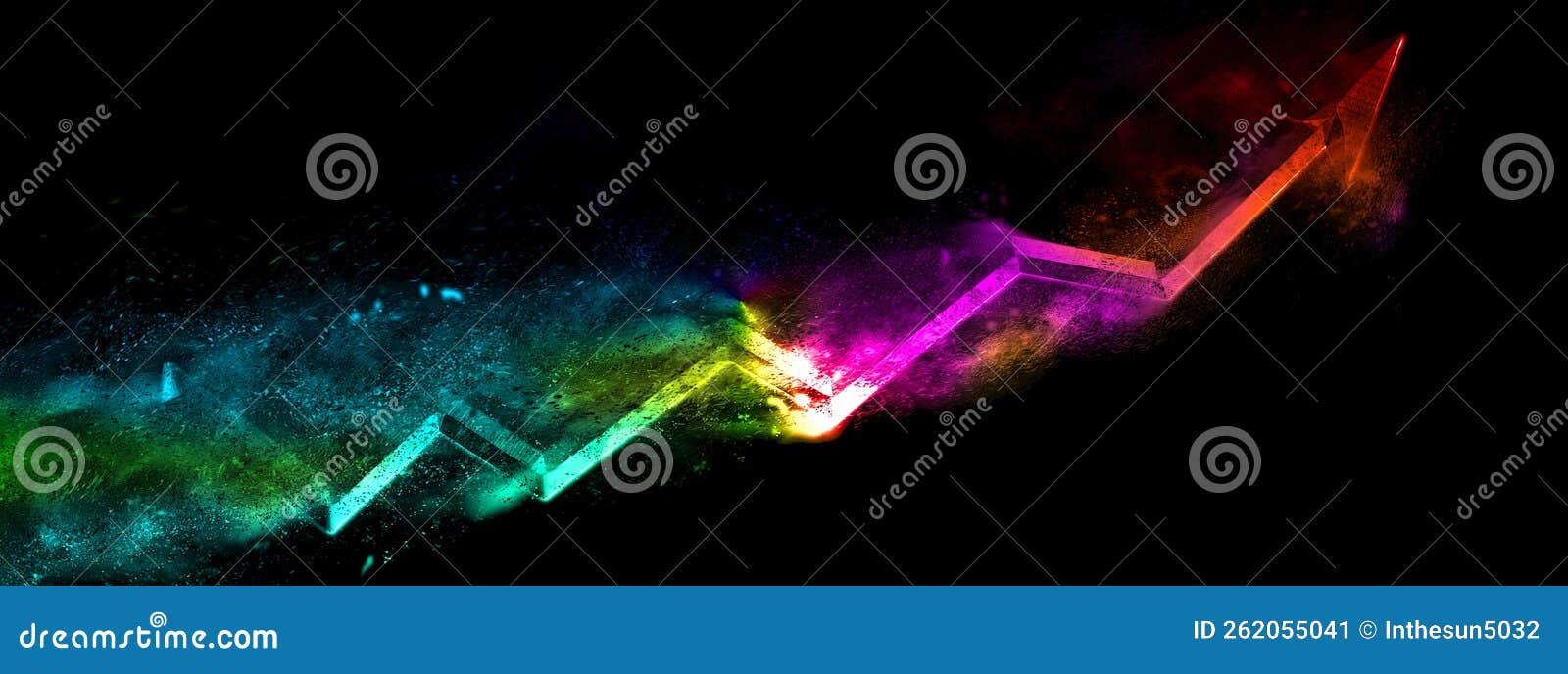 3d Illustration of Exploding Wavy Arrow Stock Illustration ...