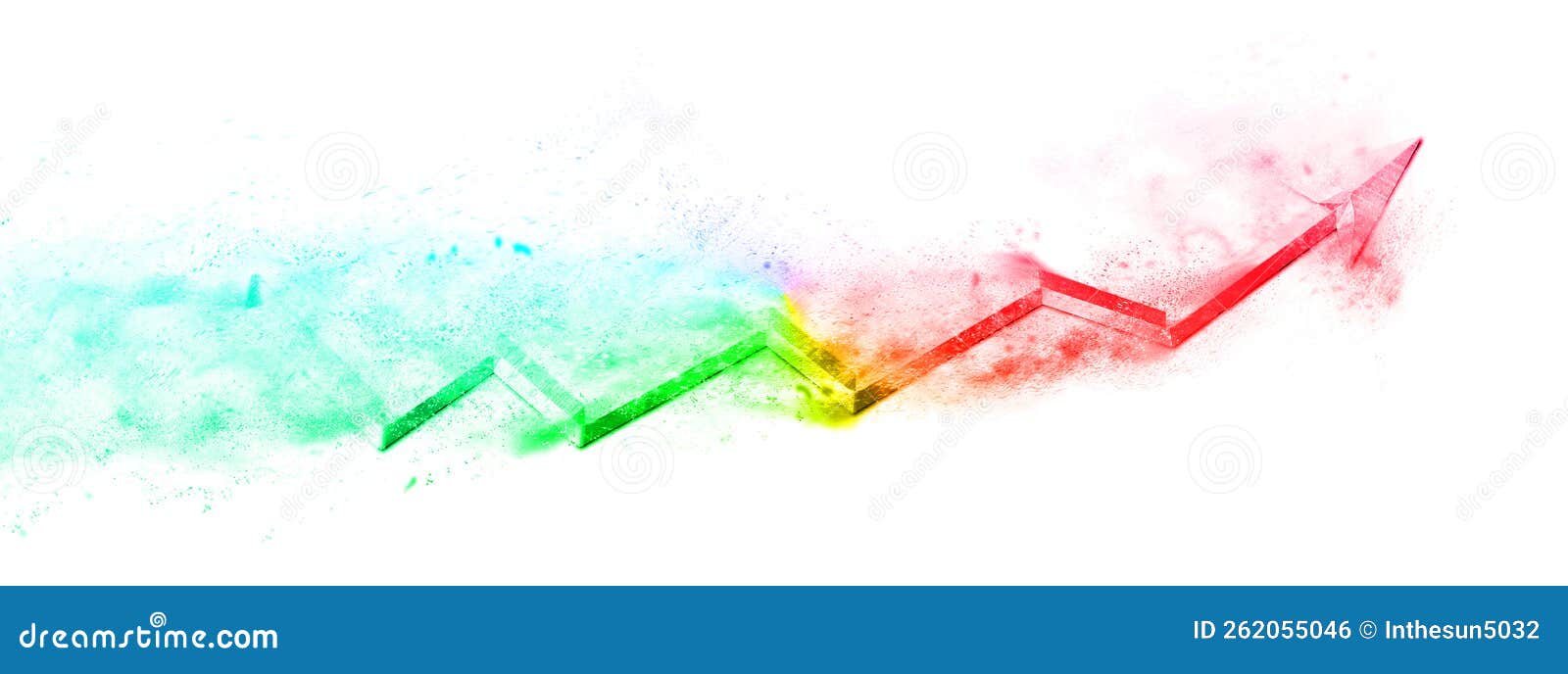 3d Illustration of Exploding Wavy Arrow Stock Illustration ...