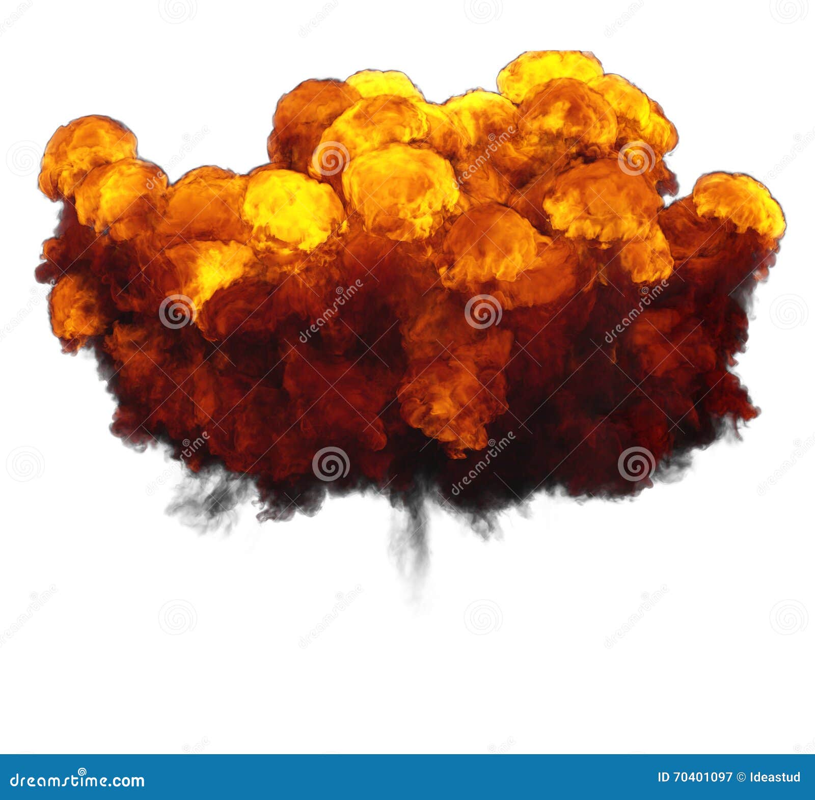 3D Illustration of Explosion Fire Cloud Stock Illustration ...