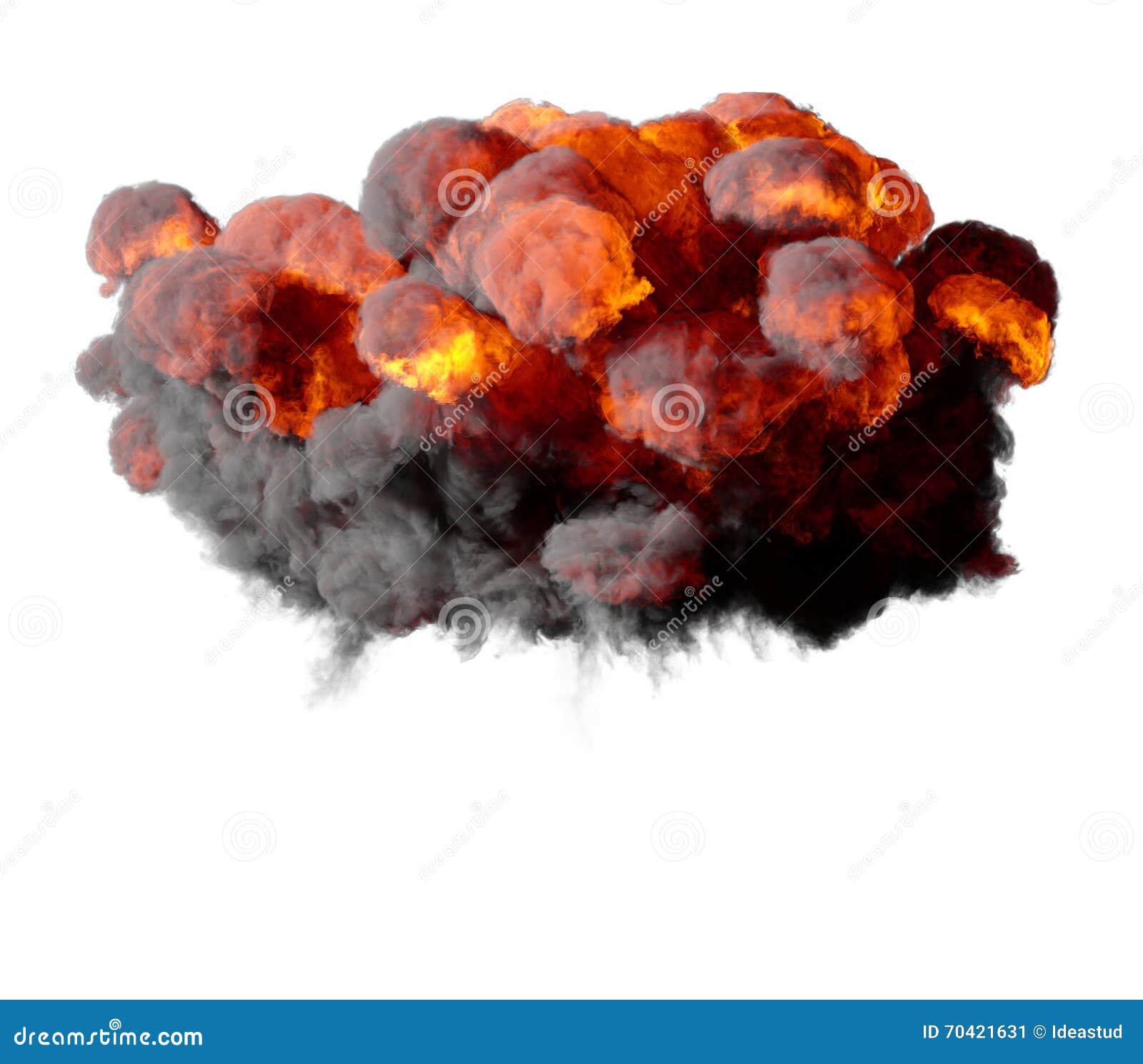 3D Illustration of Explosion Fire Cloud Stock Image - Image of bomb ...