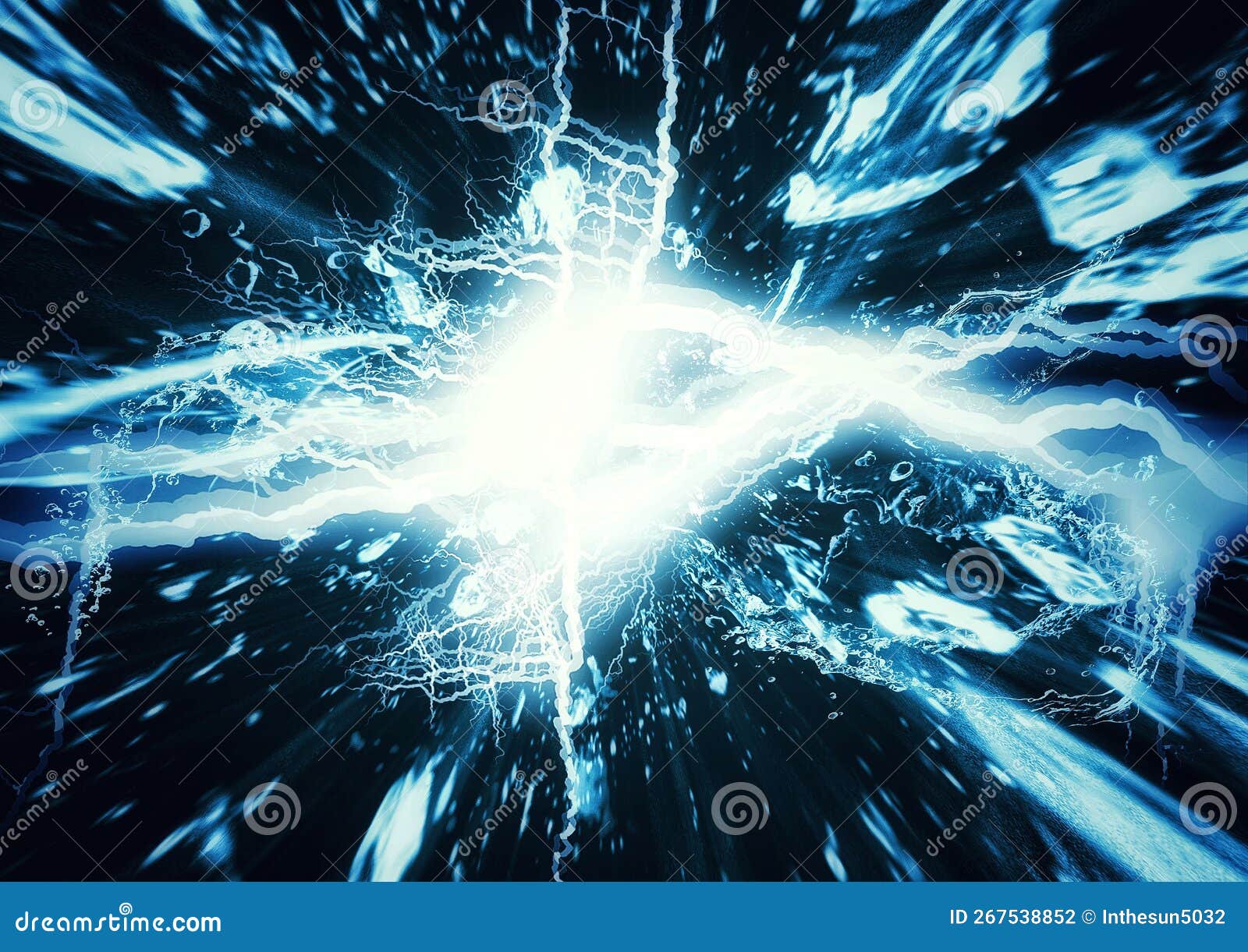 3d Illustration of an Explosion and Scattering Light Fragments Stock ...